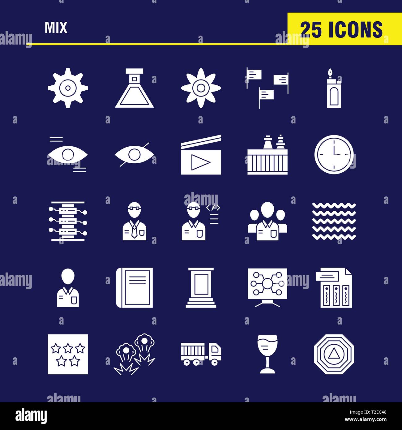 Mix Solid Glyph Icons Set For Infographics, Mobile UX/UI Kit And Print ...