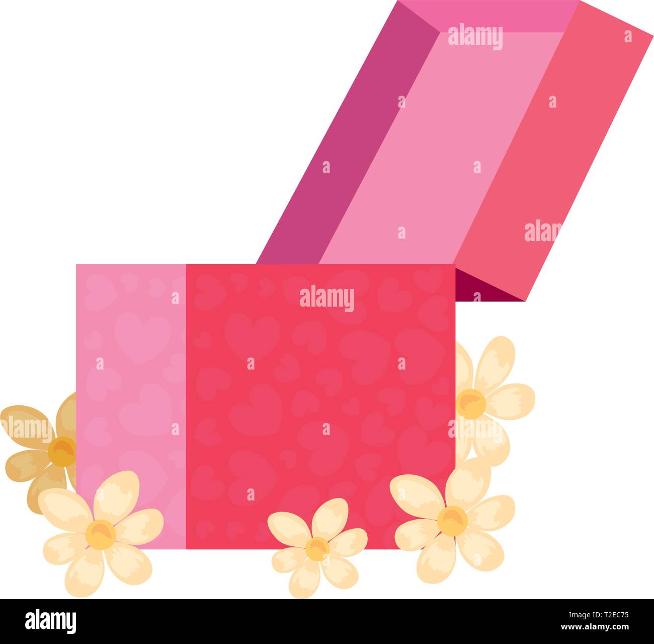 gift box flowers white background vector illustration Stock Vector ...