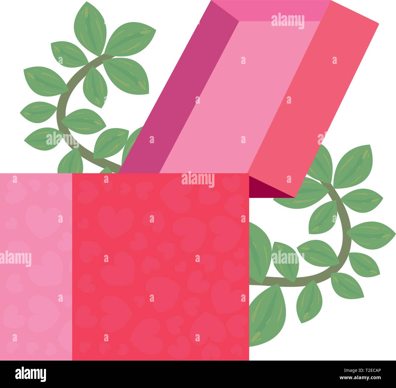 gift box flowers white background vector illustration Stock Vector ...