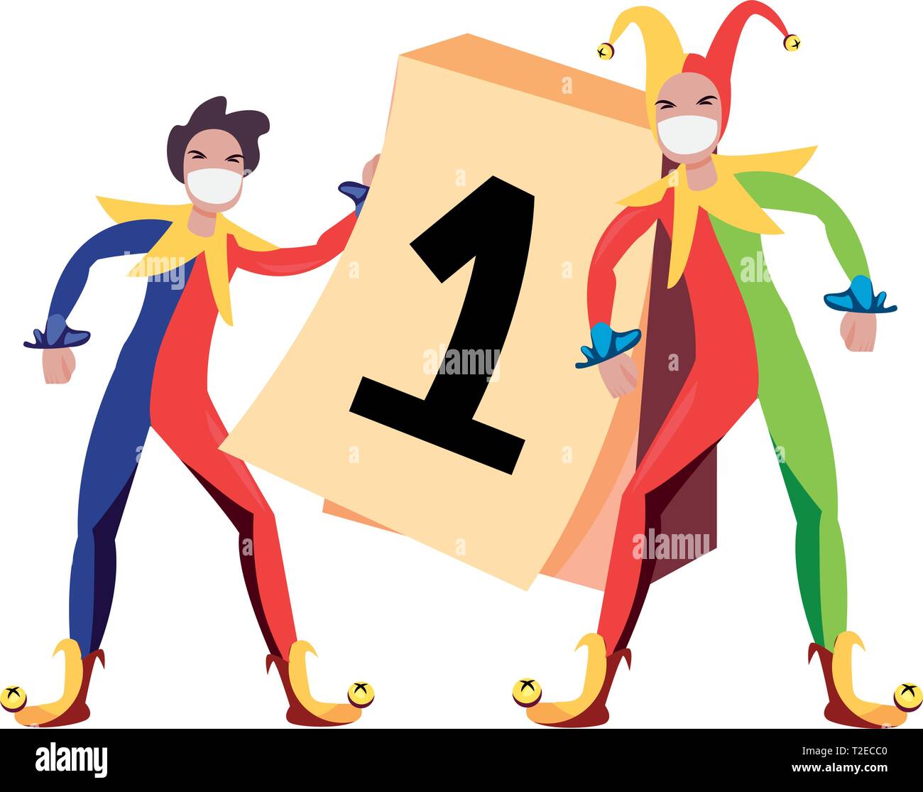 jester calendar comic april fools day vector illustration Stock Vector ...
