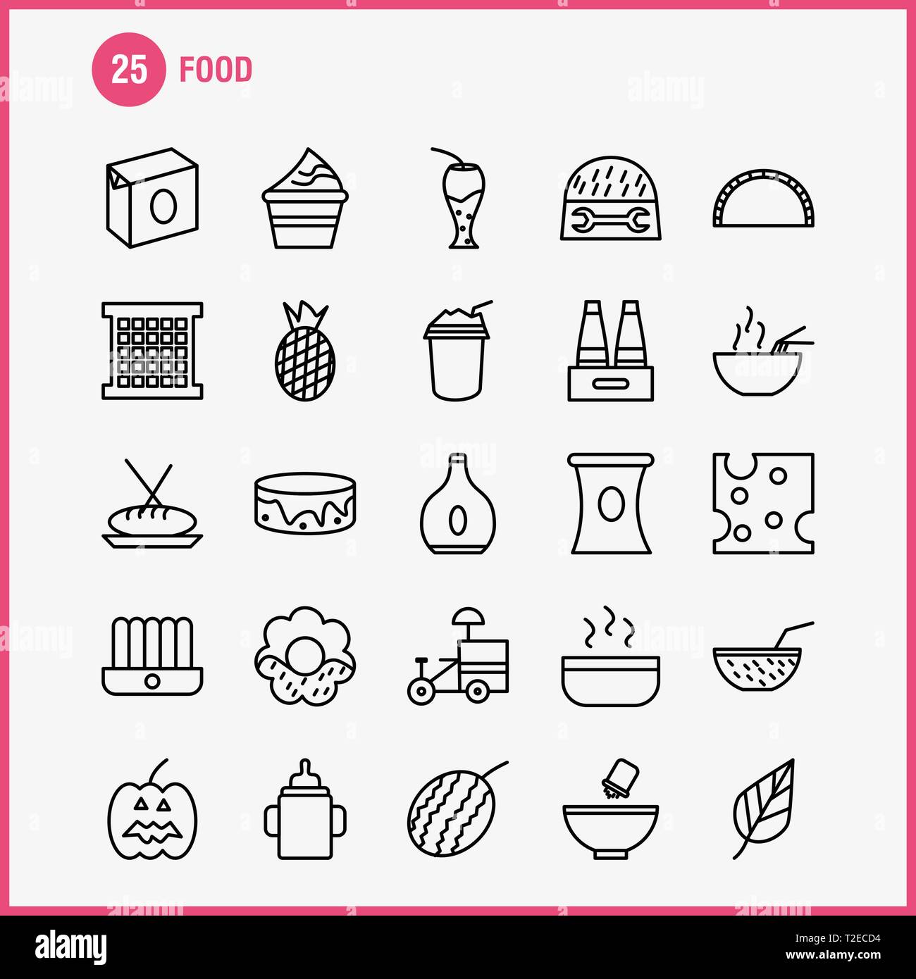 Food Line Icons Set For Infographics, Mobile UX/UI Kit And Print Design ...