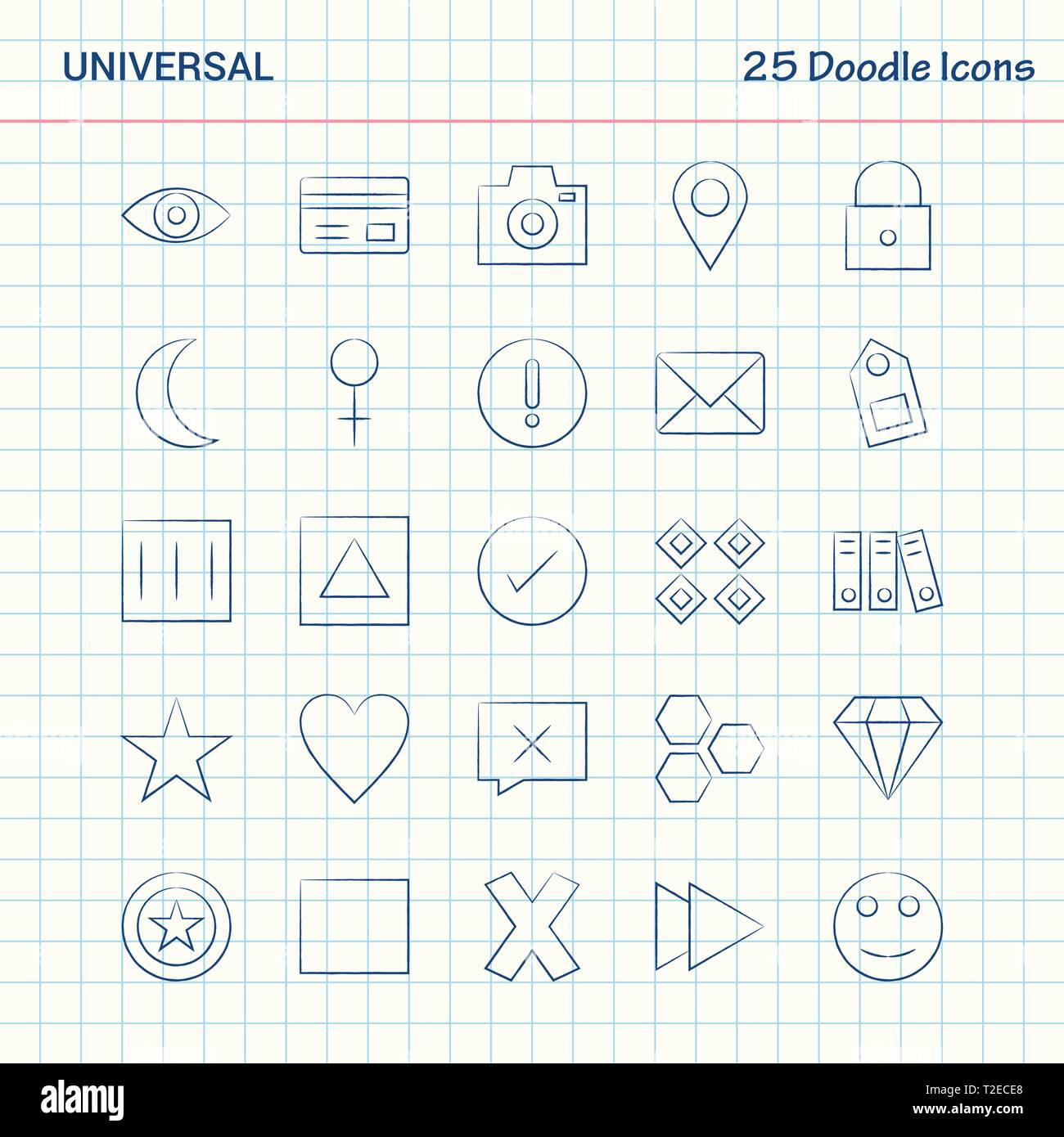 Universal 25 Doodle Icons. Hand Drawn Business Icon set Stock Vector ...