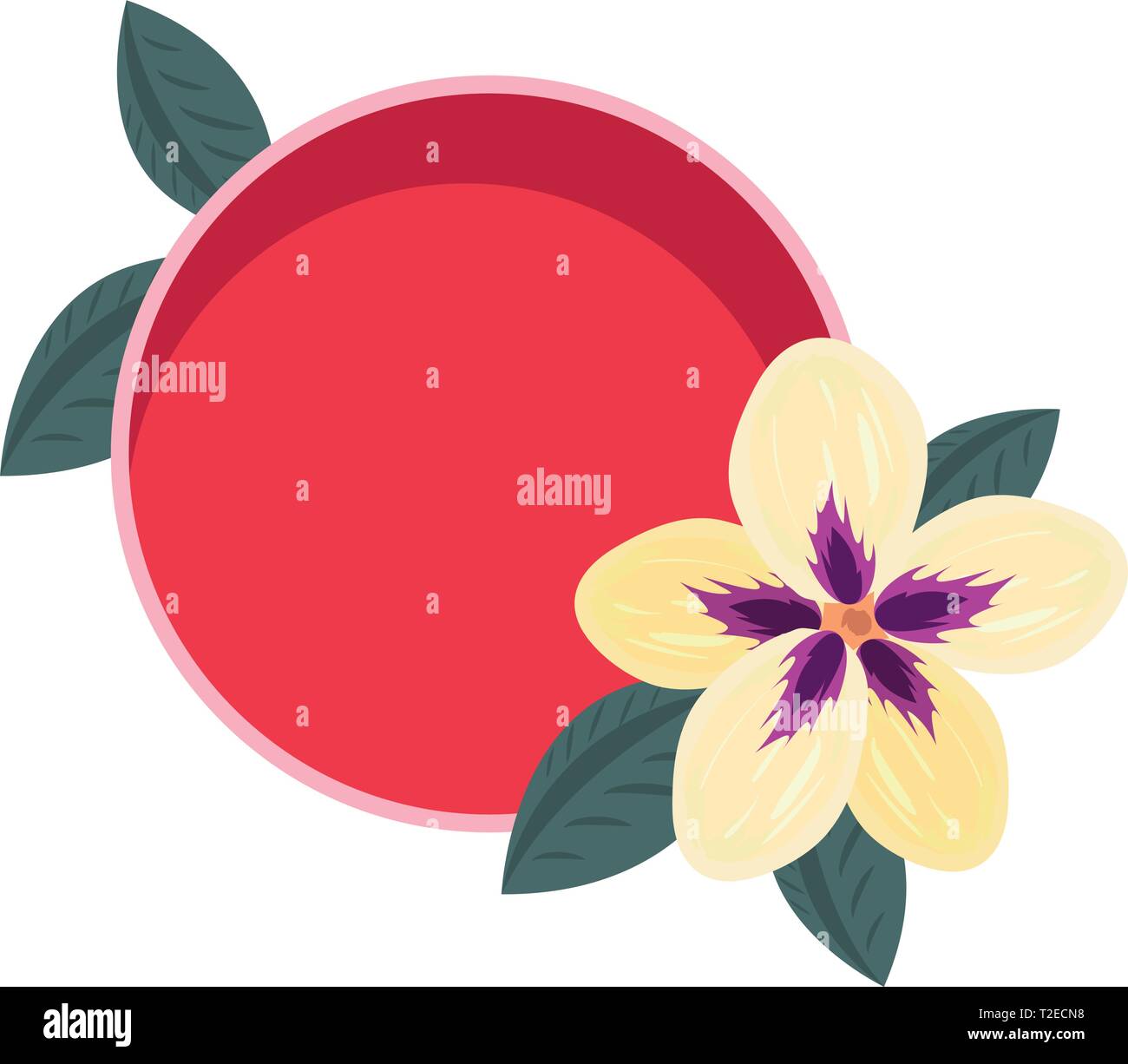 flowers badge decoration empty template vector illustration Stock ...