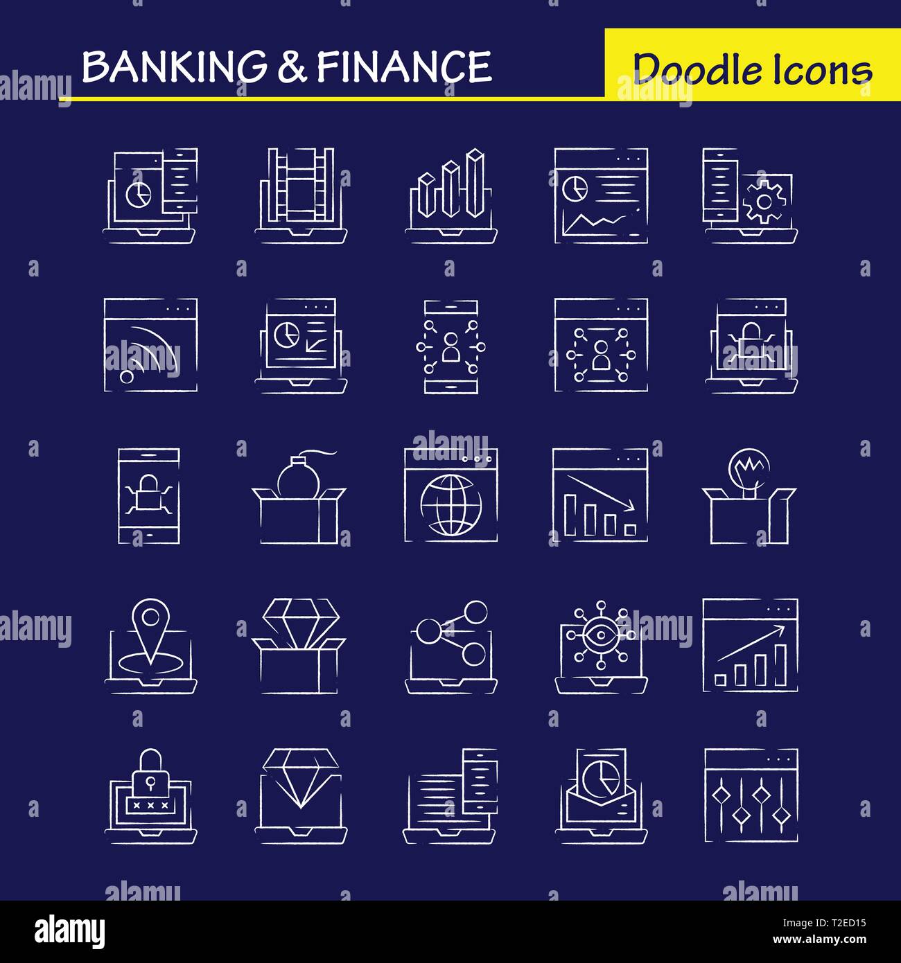 Banking Hand Drawn Icon Pack For Designers And Developers. Icons Of ...