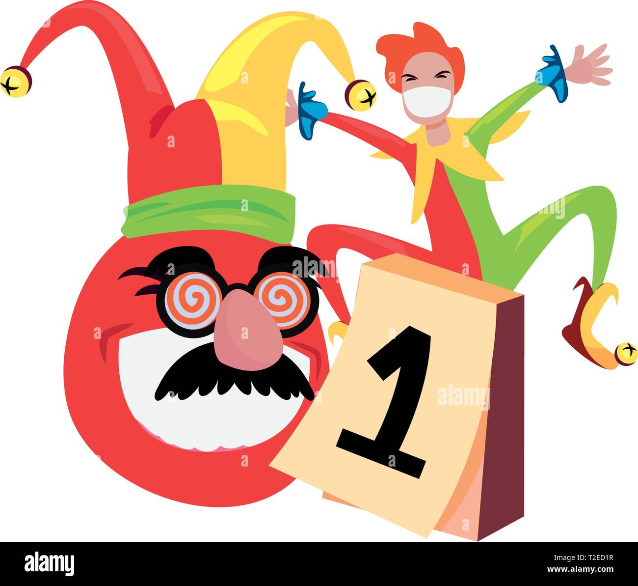 jester calendar emoji april fools day vector illustration Stock Vector ...