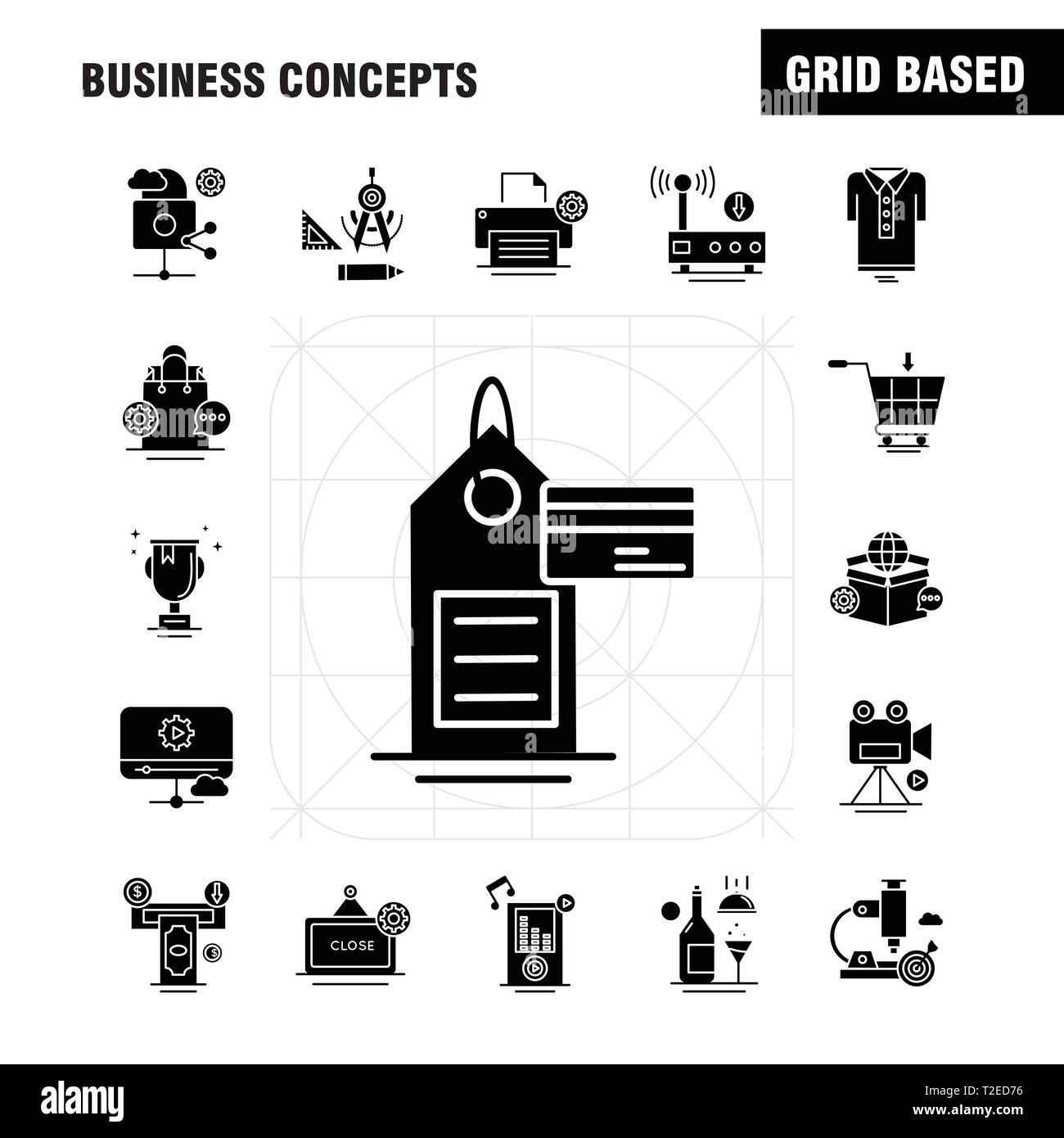 Business Concepts Solid Glyph Icons Set For Infographics, Mobile UX/UI ...