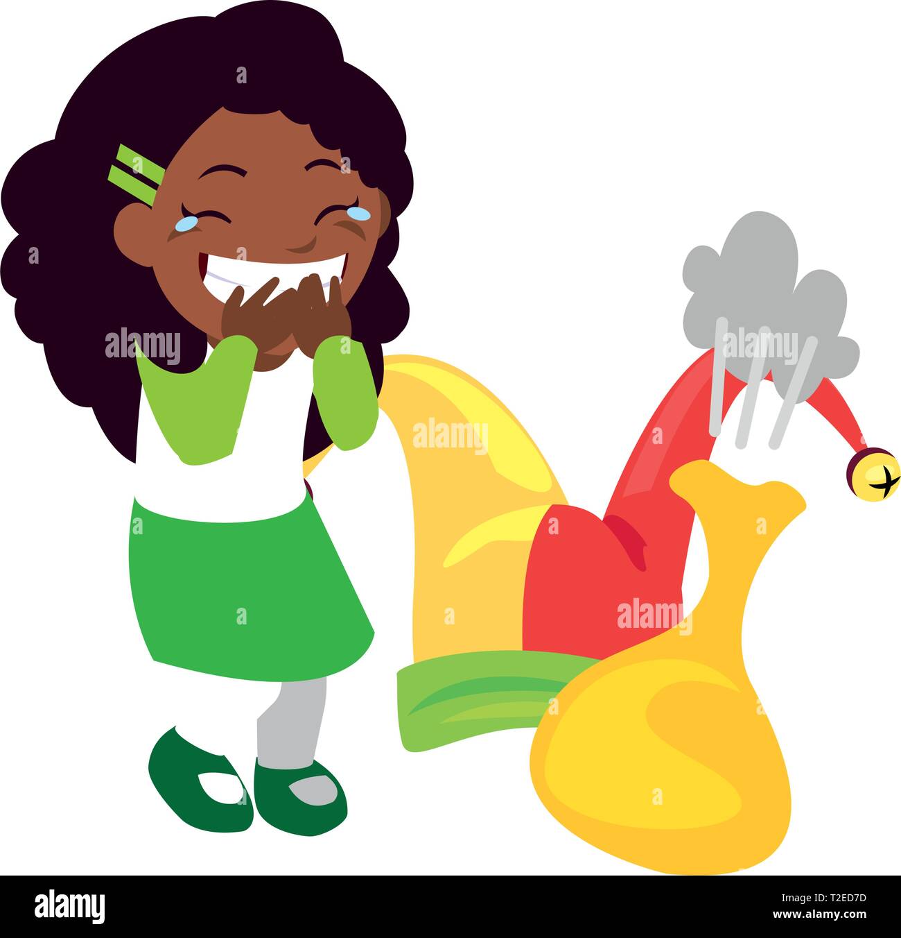girl prank april fools day vector illustration Stock Vector Image & Art ...