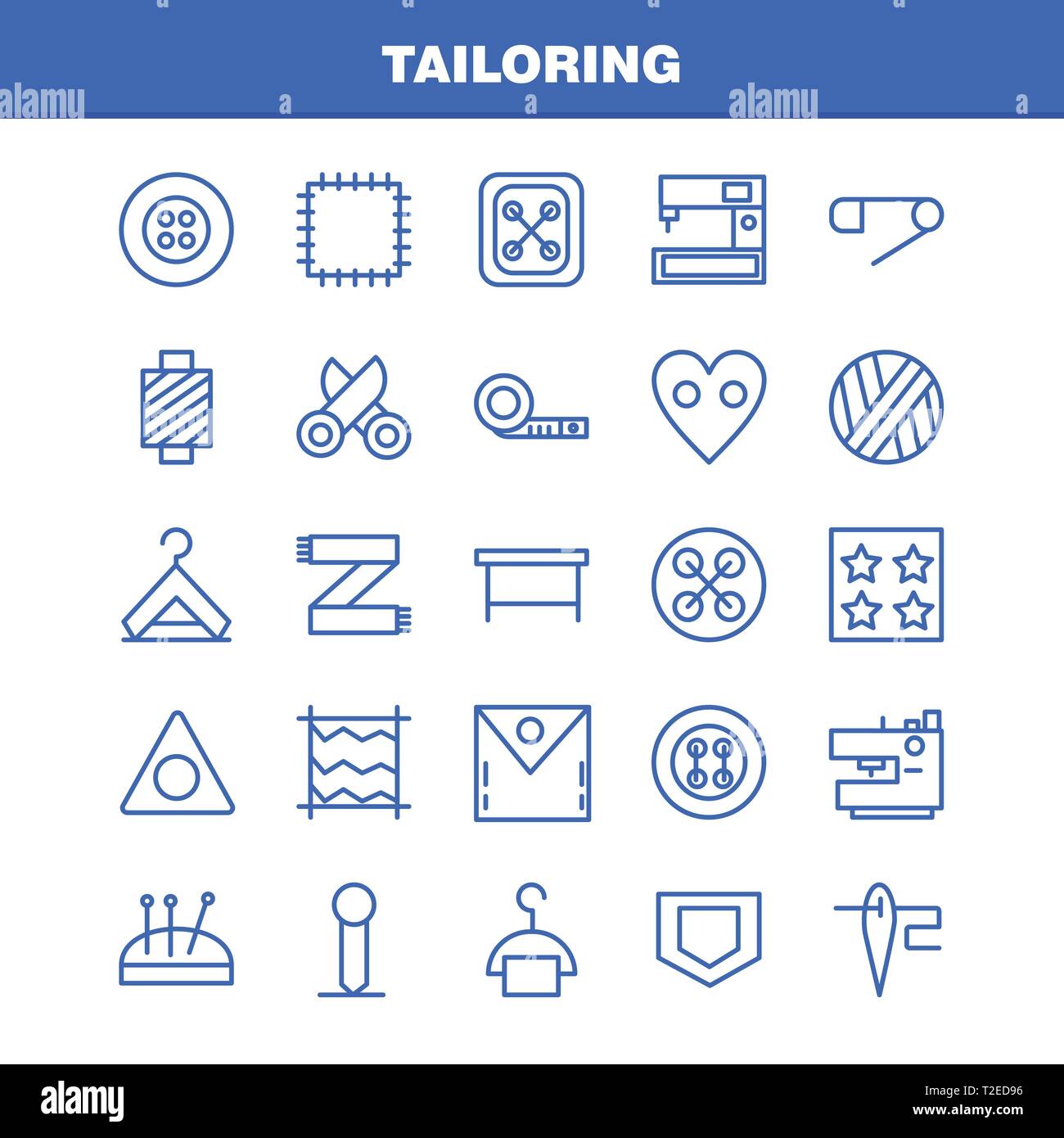 Tailoring Line Icon Pack For Designers And Developers. Icons Of Knit ...