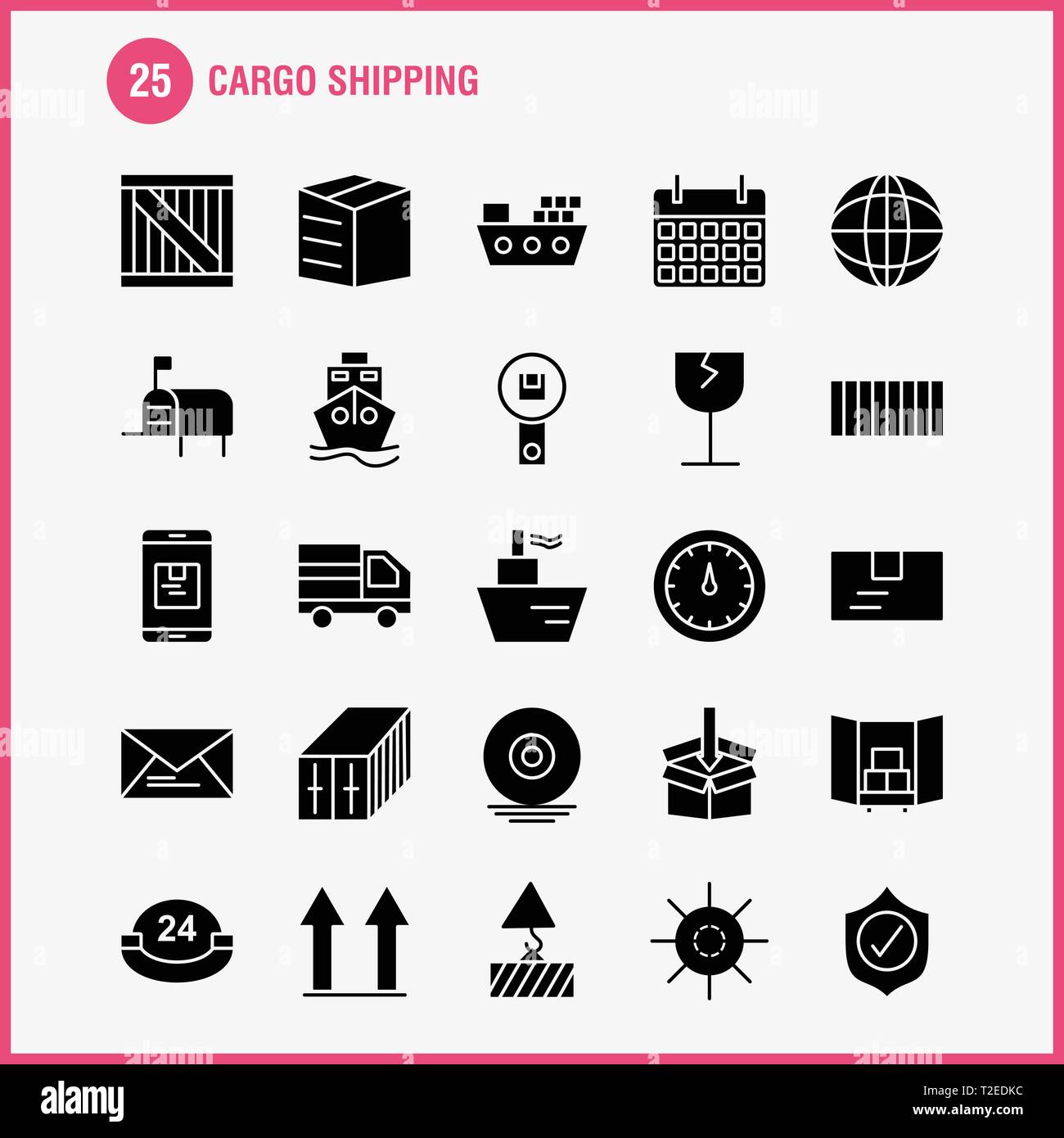 Cargo Shipping Solid Glyph Icon for Web, Print and Mobile UX/UI Kit ...