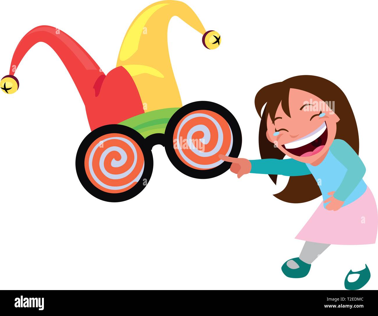 girl pranks april fools day vector illustration Stock Vector Image ...