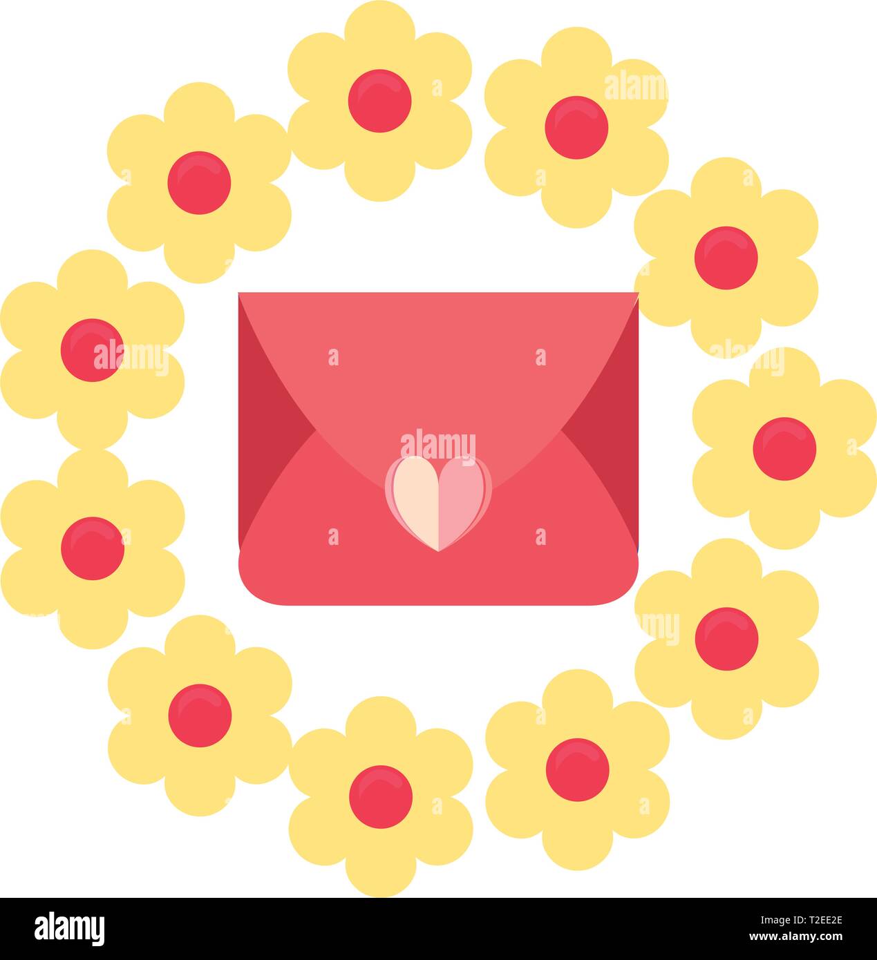 romantic mail flowers decoration vector illustration Stock Vector Image ...