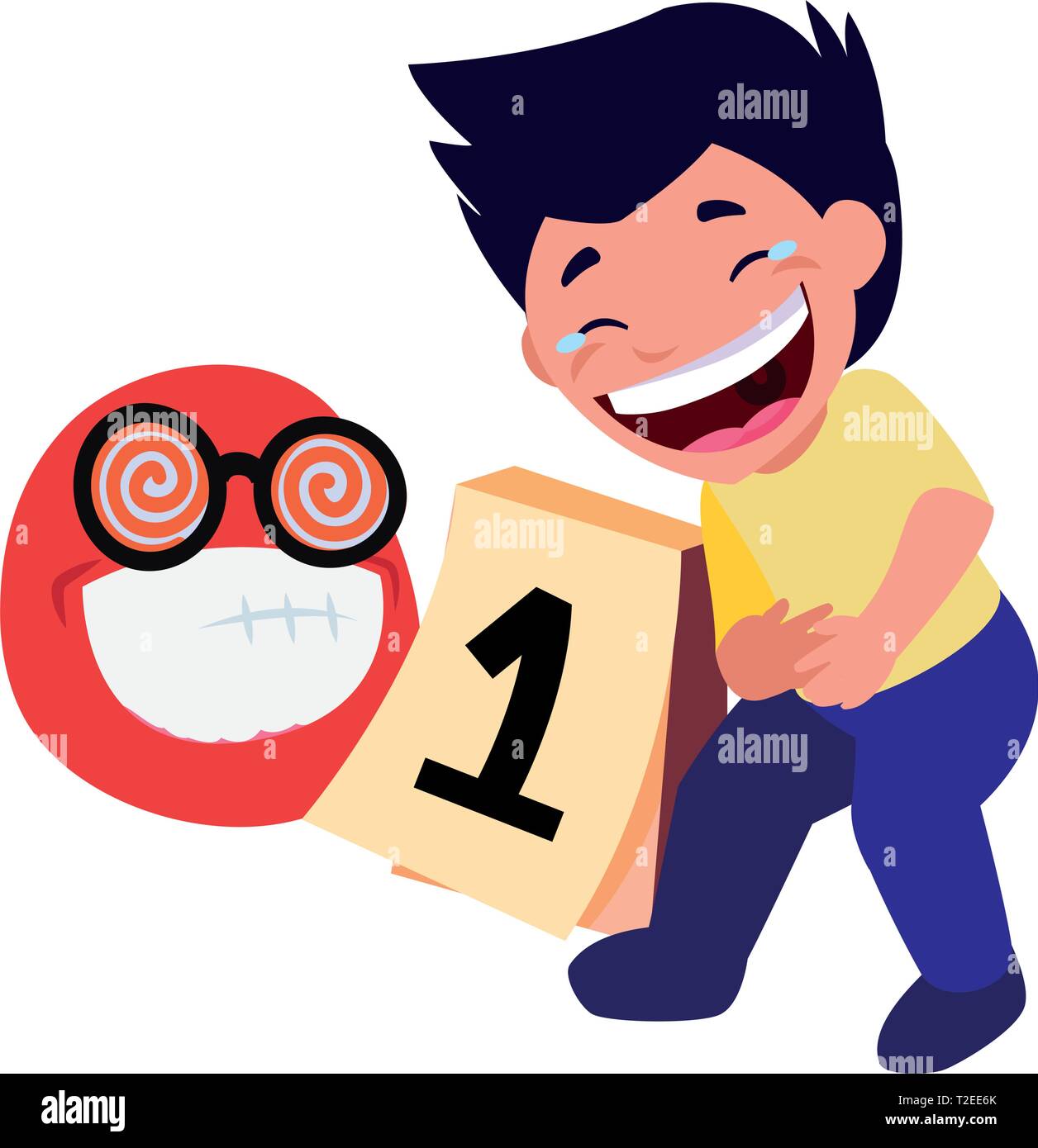 boy emoji calendar april fools day vector illustration Stock Vector ...