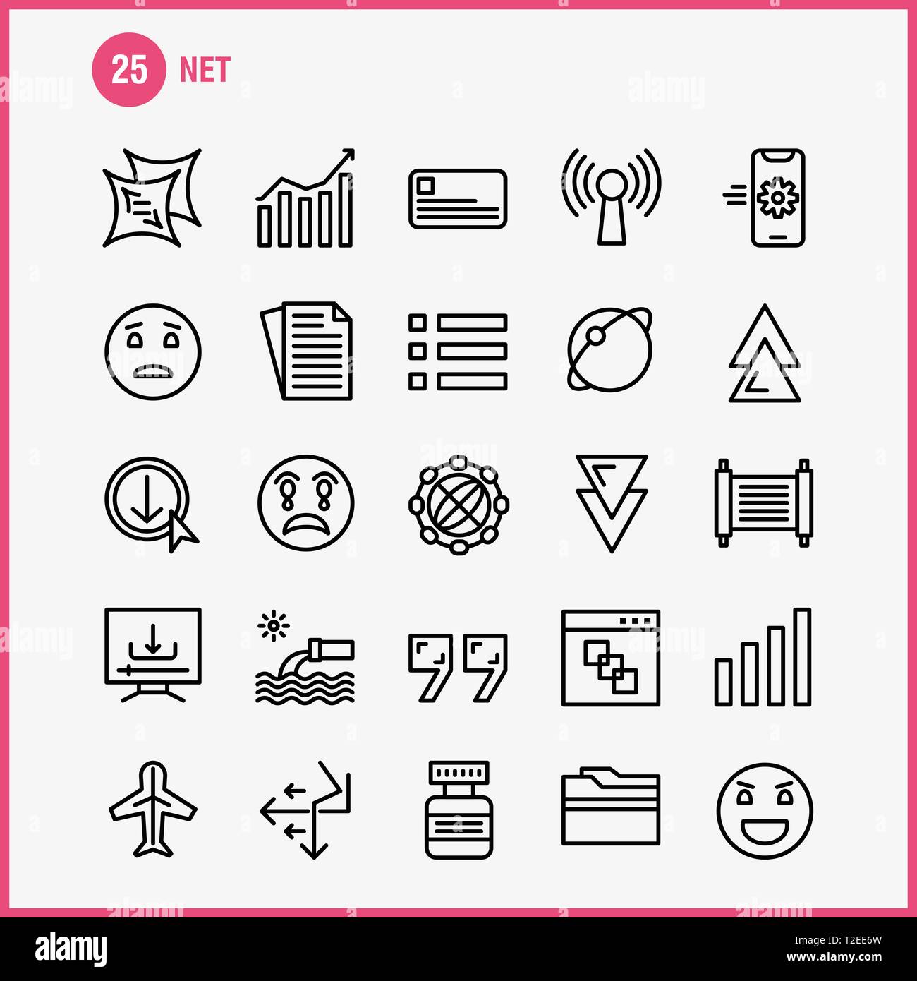 Net Line Icons Set For Infographics, Mobile UX/UI Kit And Print Design ...