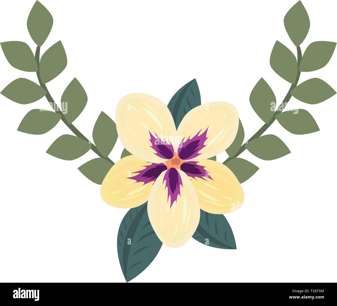 floral flowers leaves decoration vector illustration dcesign vector ...