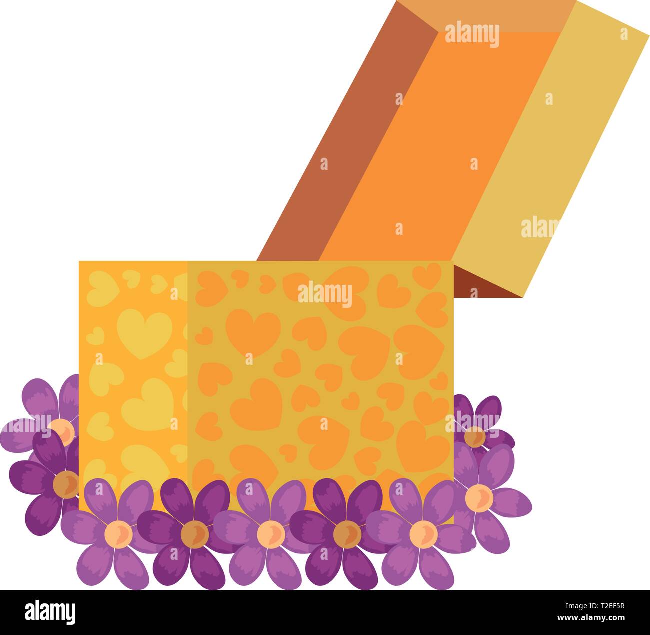 gift box flowers white background vector illustration Stock Vector ...