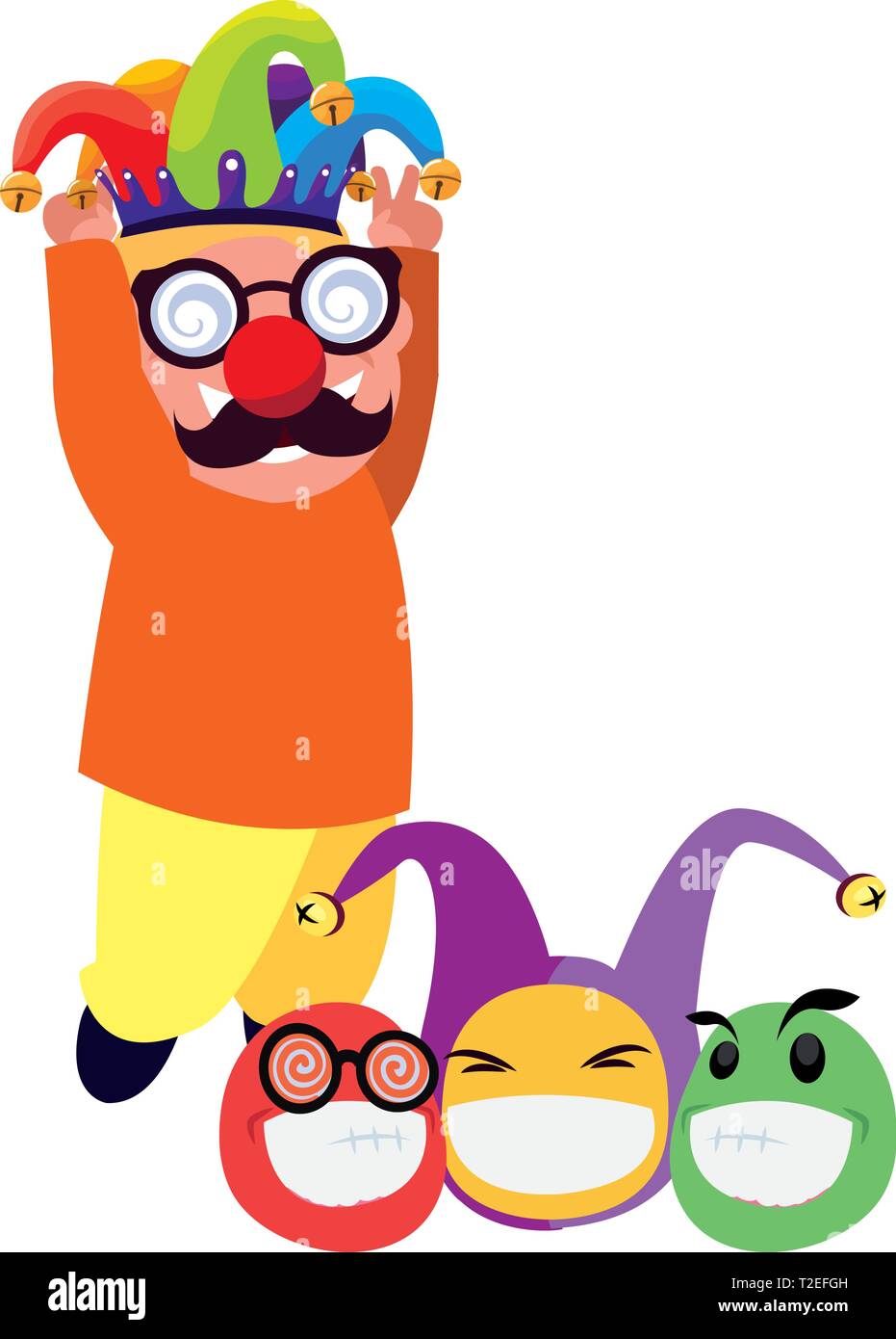 boy with jester hat april fools day vector illustration Stock Vector ...