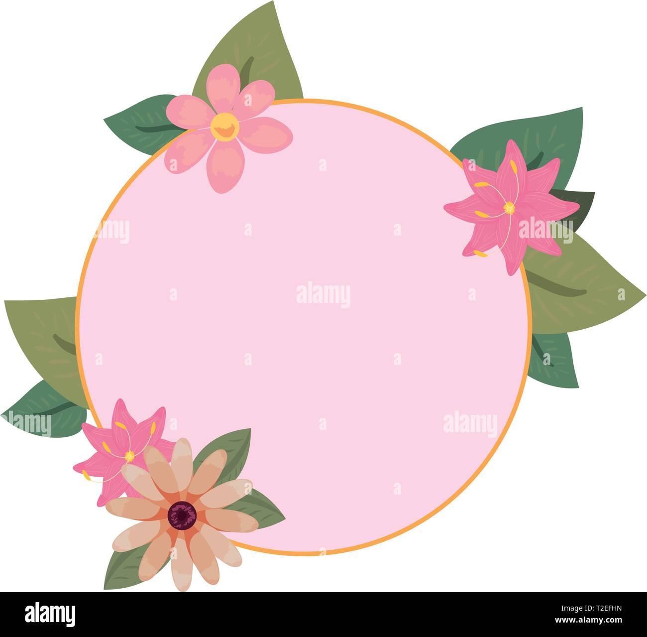 flowers badge decoration empty template vector illustration Stock ...