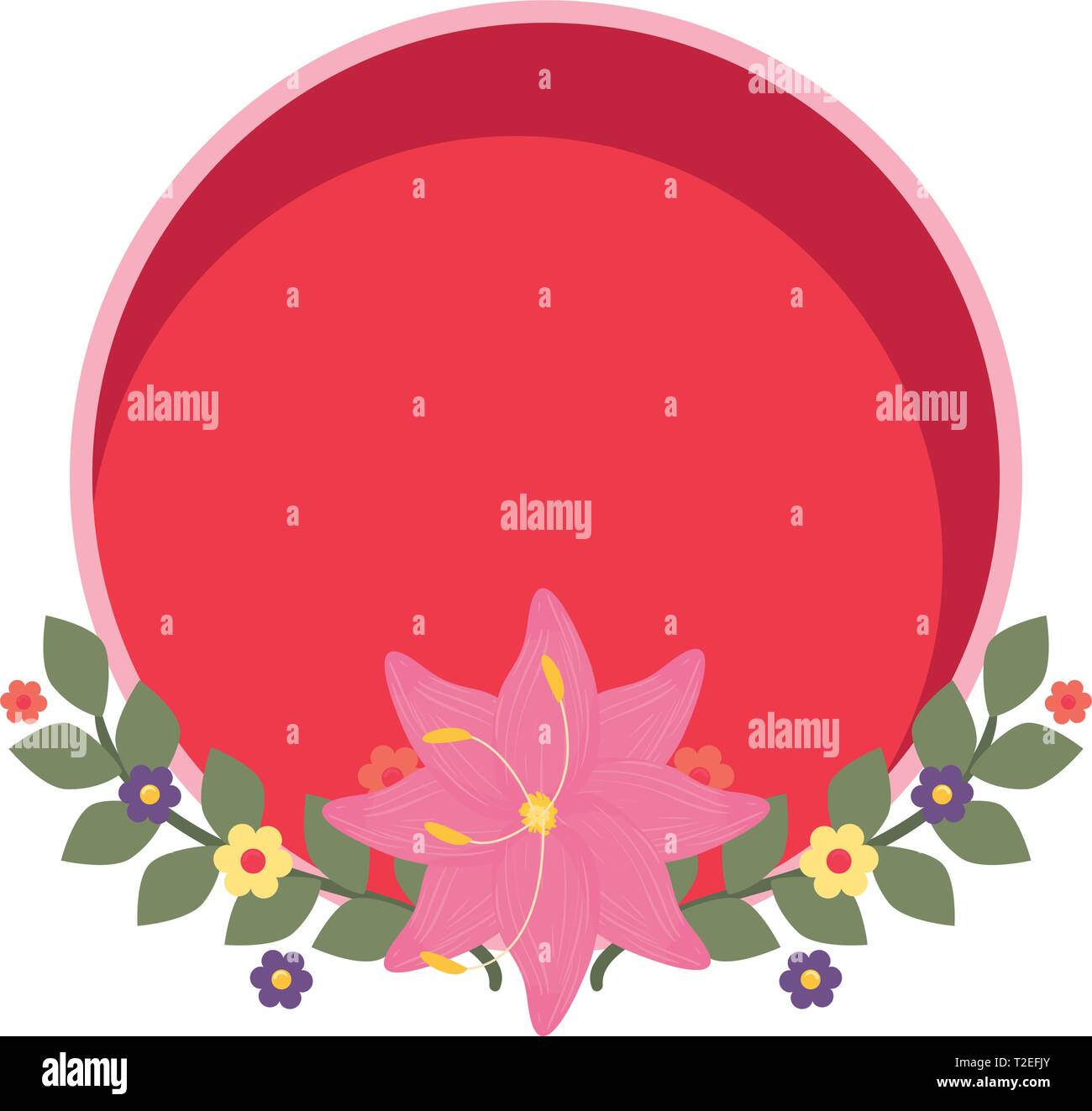 flowers badge decoration empty template vector illustration Stock ...