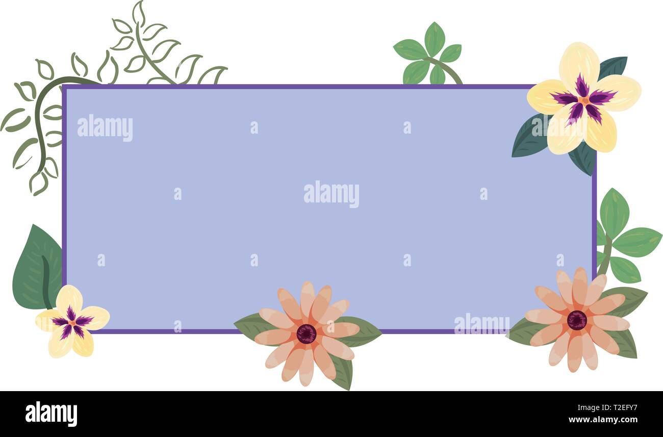 flowers badge decoration empty template vector illustration Stock ...