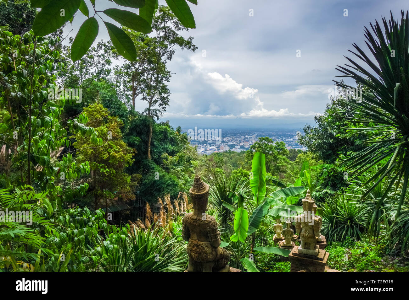 Wat Palad temple buildings in jungle, Chiang Mai, Thailand Stock Photo ...