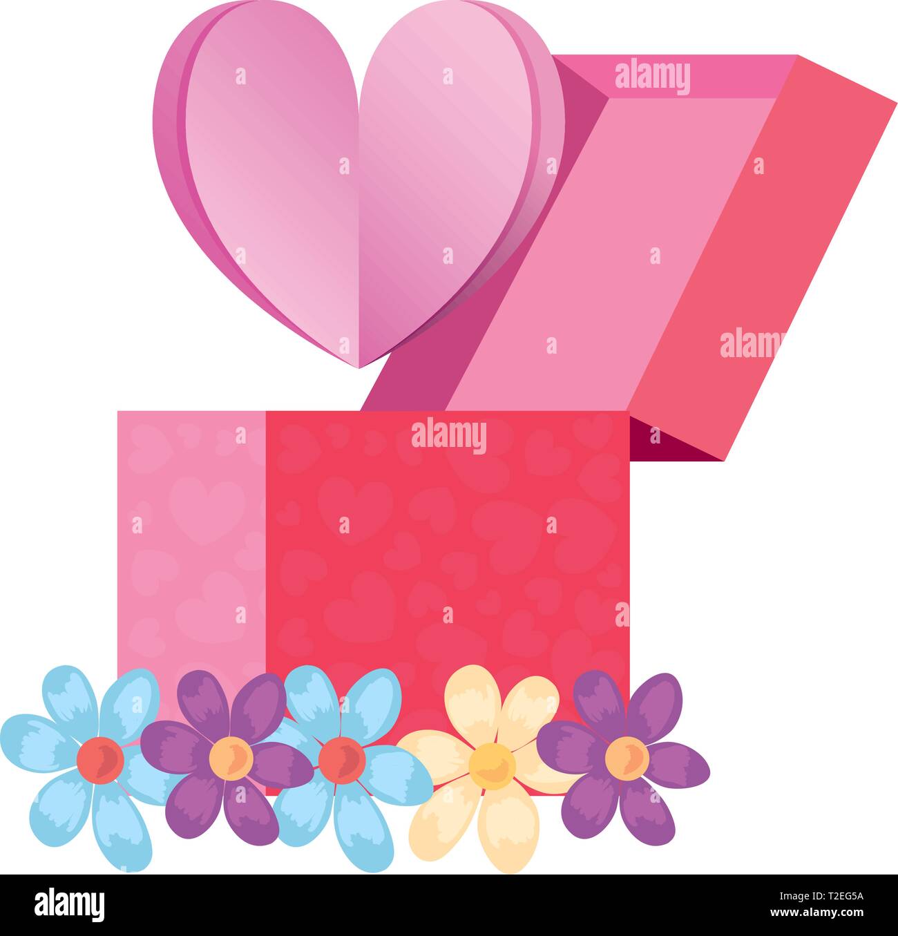gift box flowers romantic vector illustration Stock Vector Image & Art ...