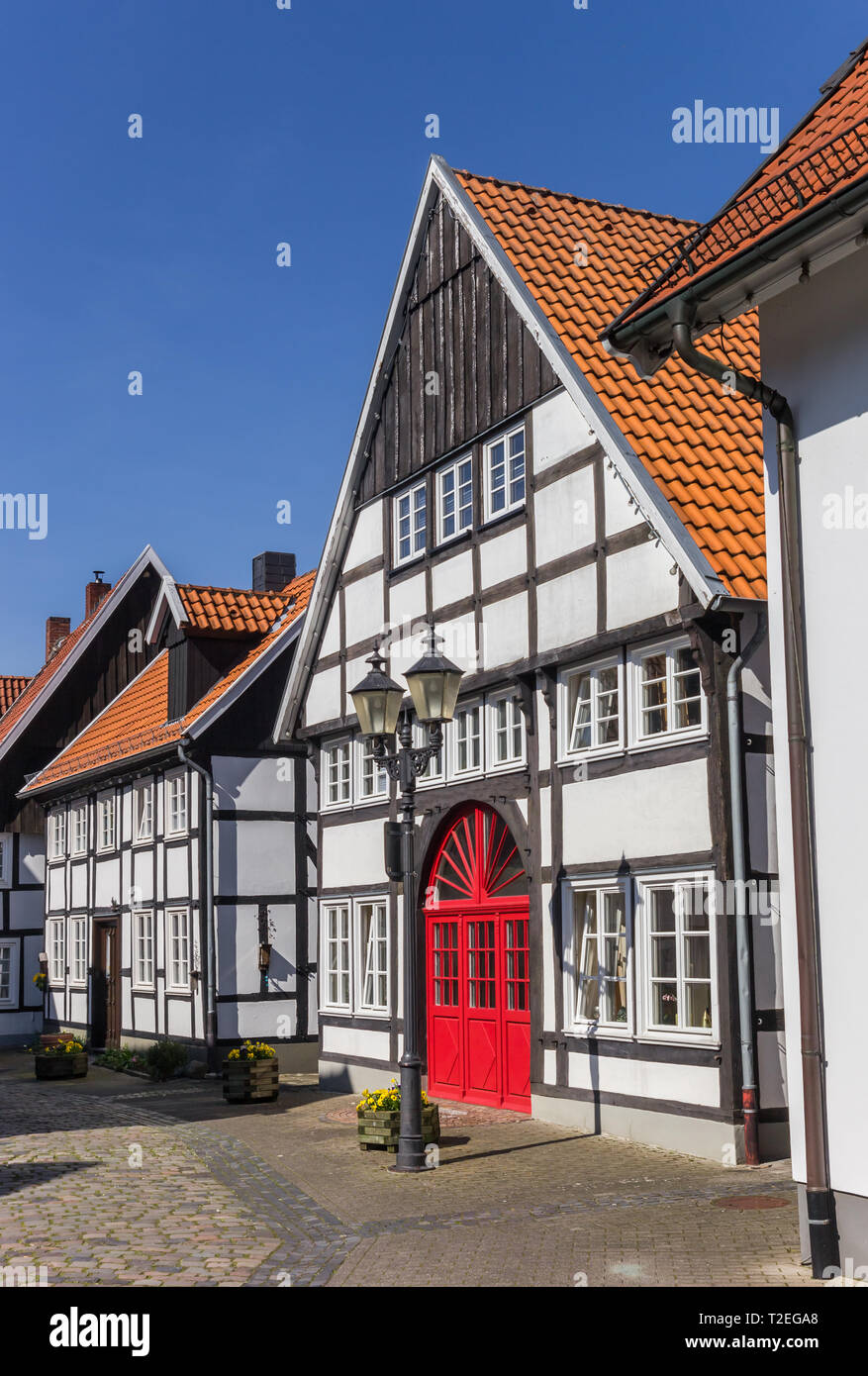 Street with old half timbered houses in Rheda, Germany Stock Photo - Alamy