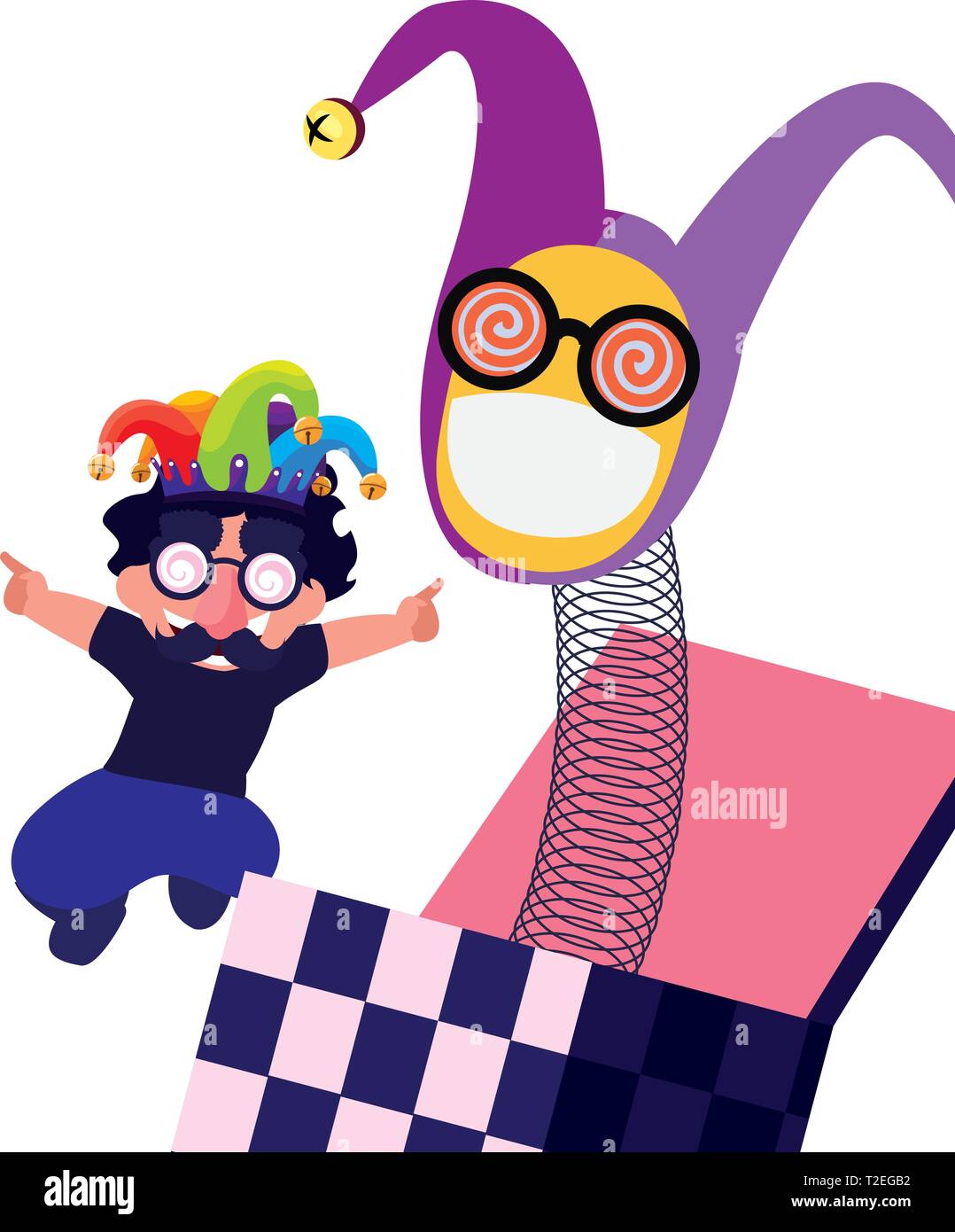 boy with jester hat april fools day vector illustration Stock Vector ...