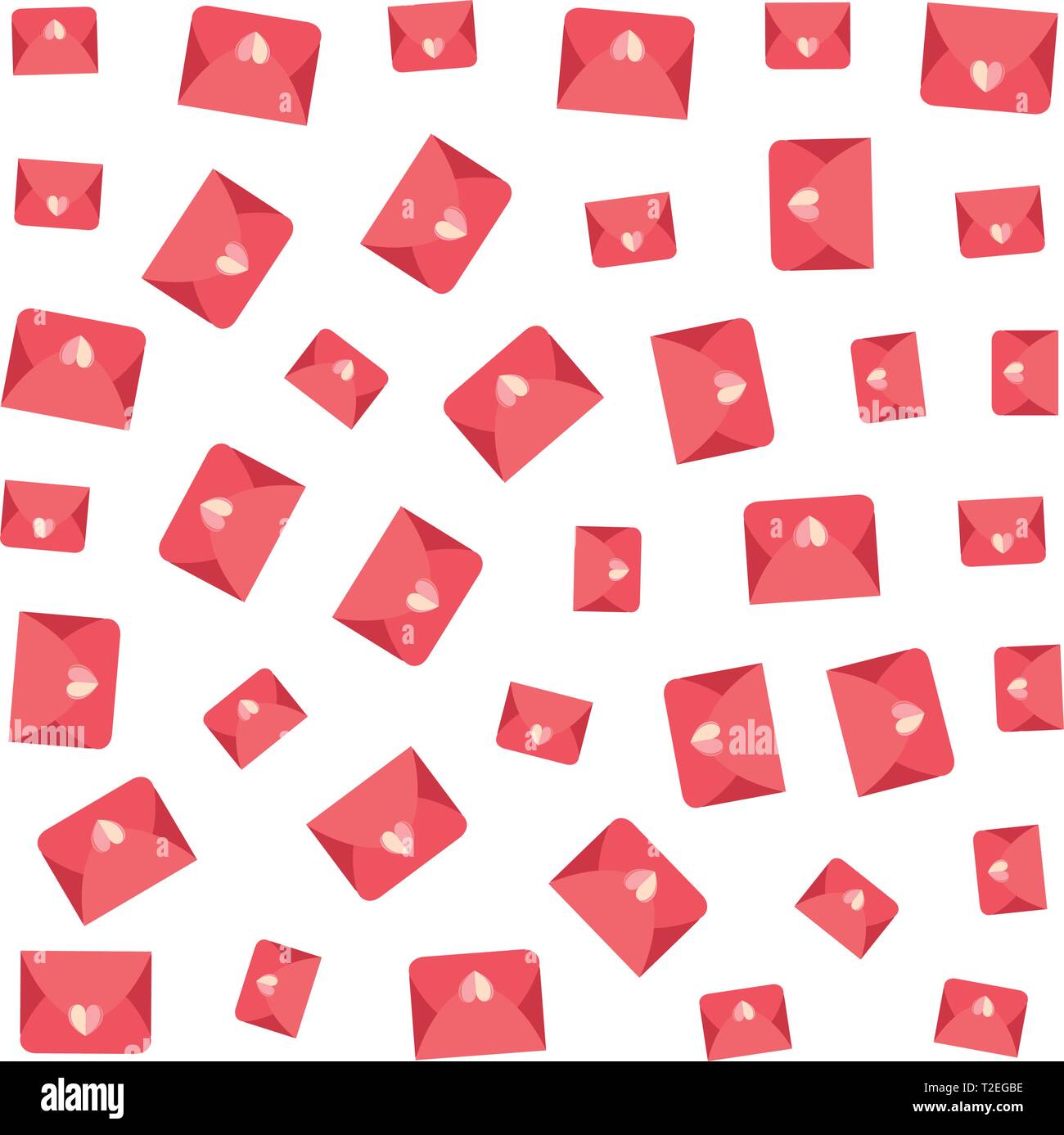 romantic mail love heart white background vector illustration Stock ...