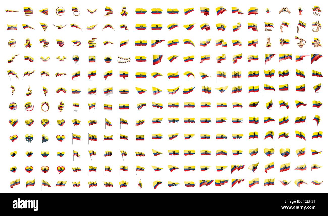 very big collection of vector flags of the Ecuador Stock Vector Image ...