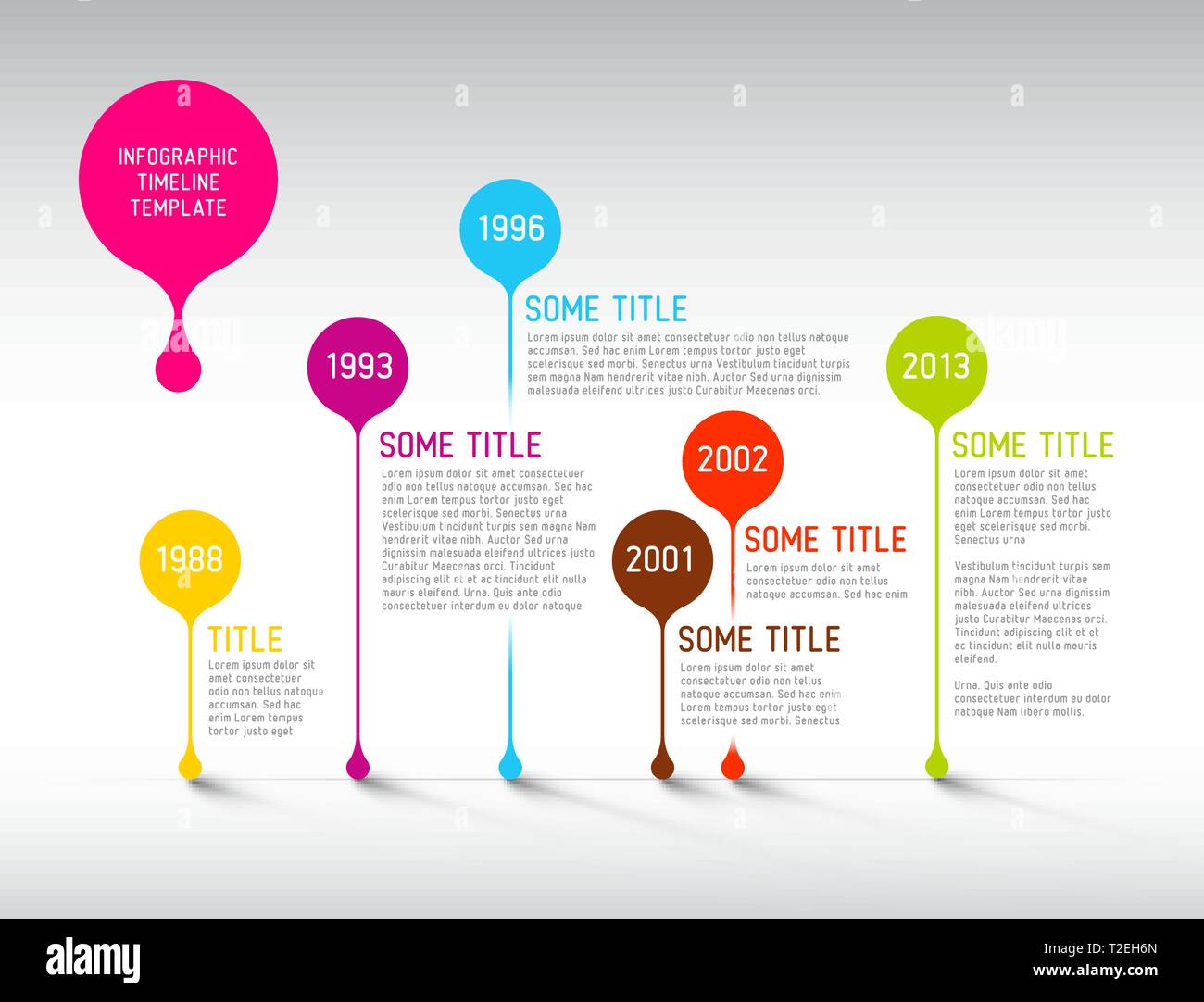 Colorful Vector Infographic timeline report template with bubbles Stock ...