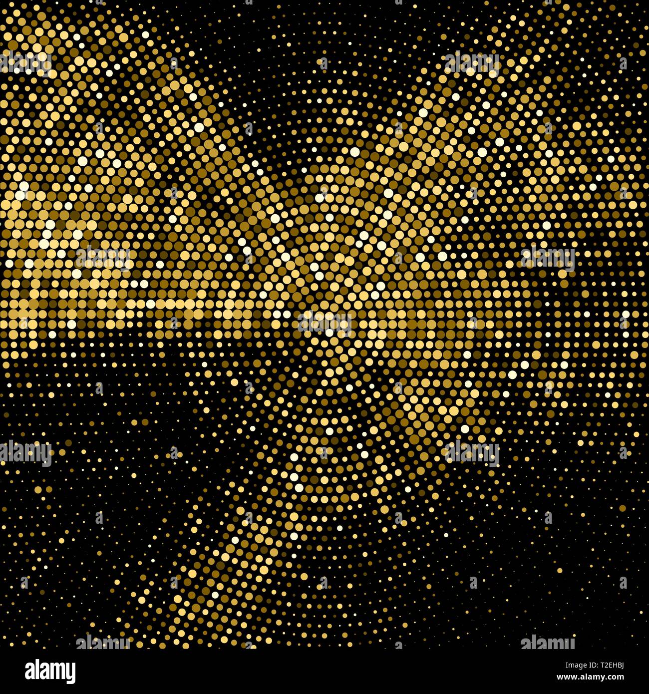 Gold Glitter Halftone Dotted Backdrop. Abstract Circular Retro Pattern ...
