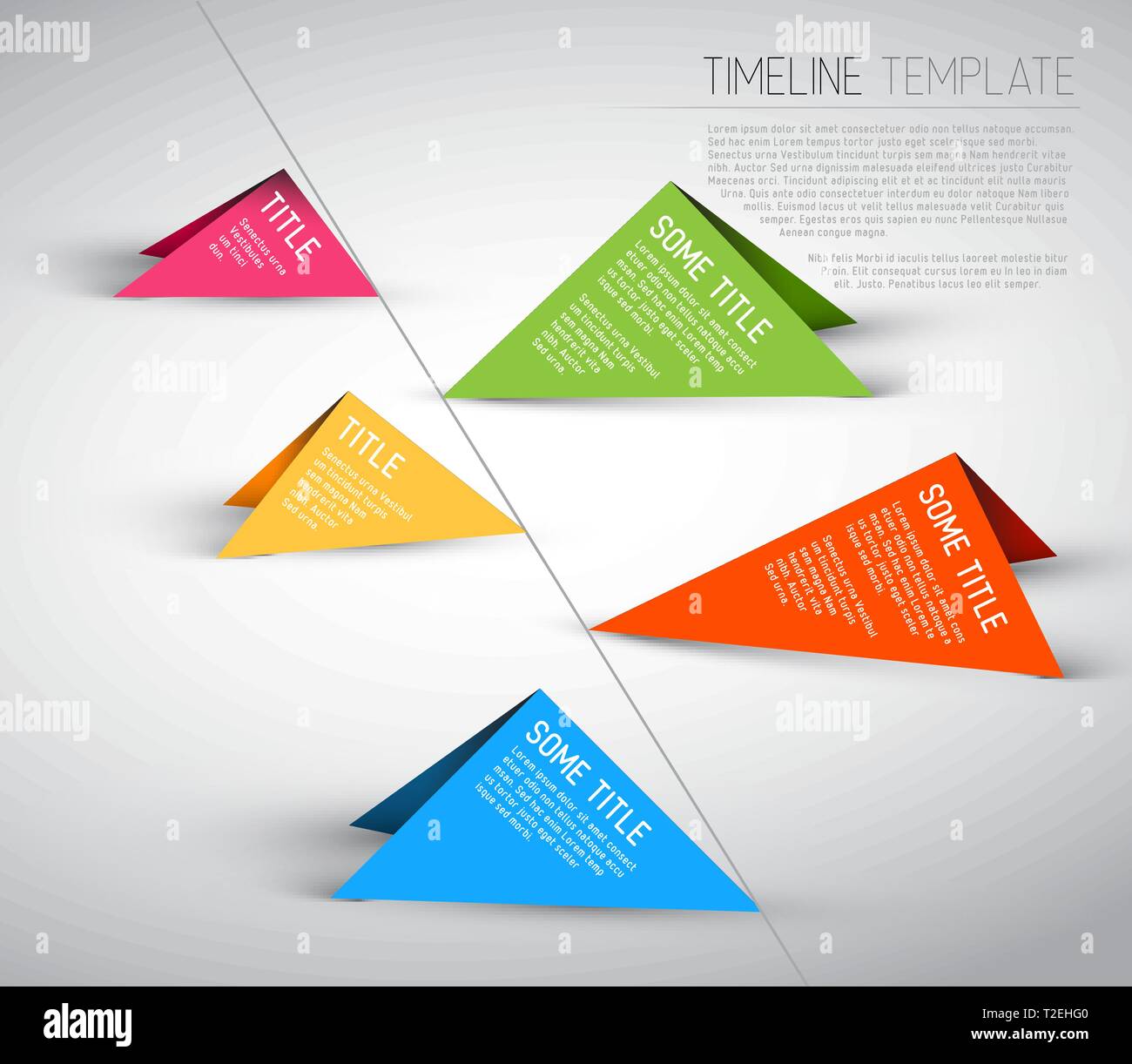 Colorful Vector Infographic timeline report template with triangles ...