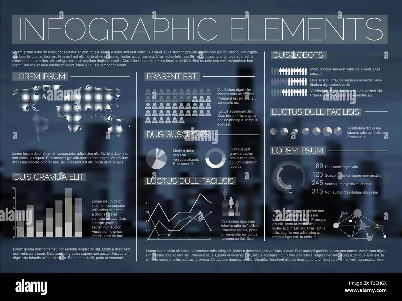 Night transparent Vector set of Infographic elements for your documents ...
