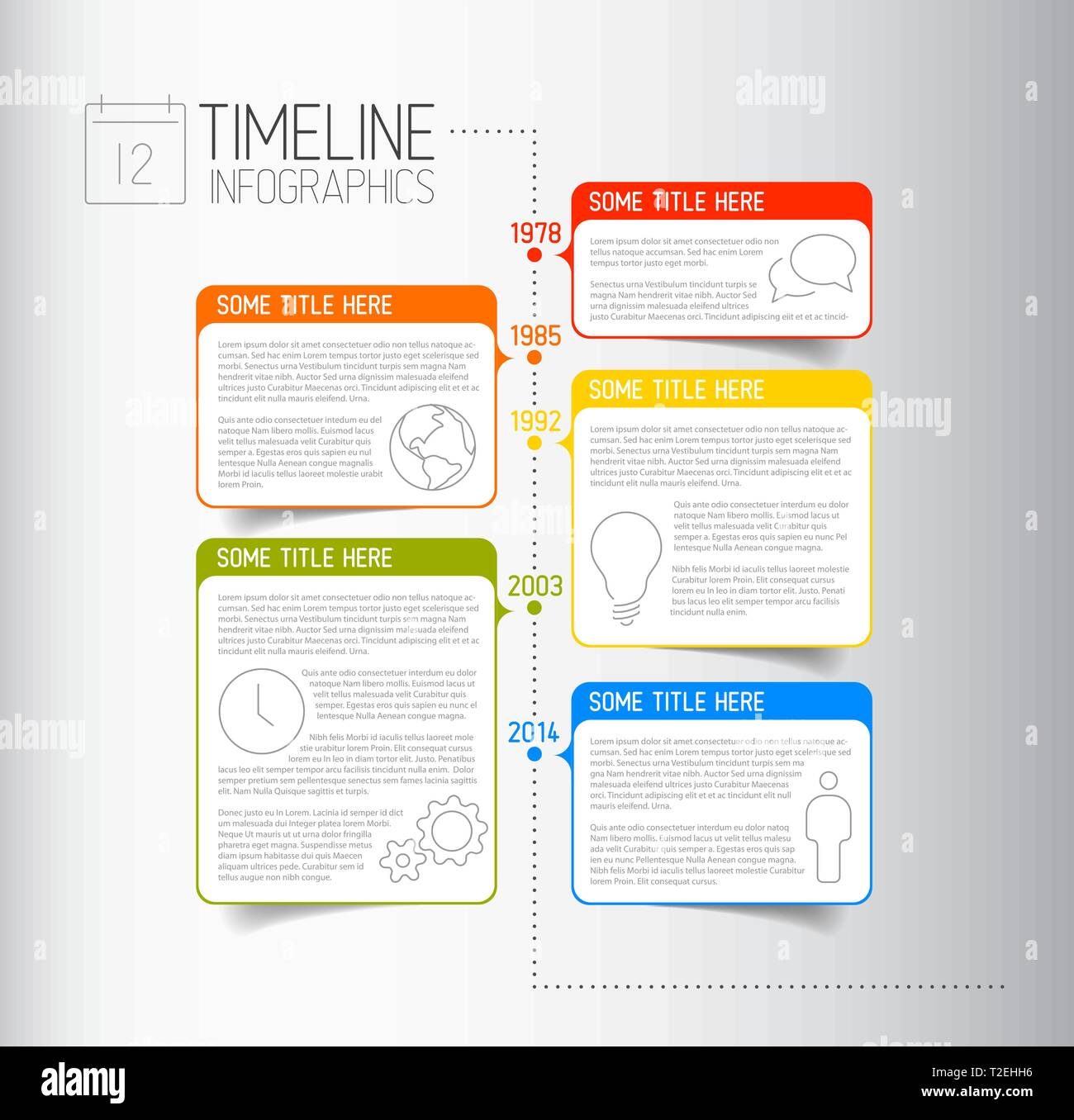 Vector Infographic timeline report template with icons and descriptive ...