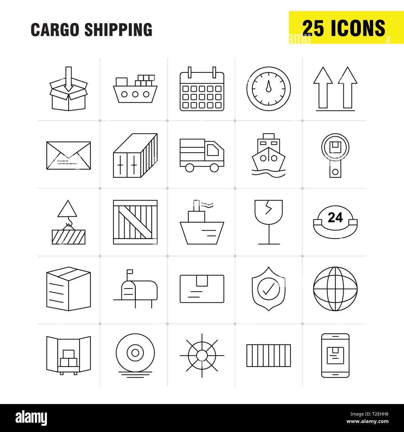 Cargo Shipping Line Icon for Web, Print and Mobile UX/UI Kit. Such as ...