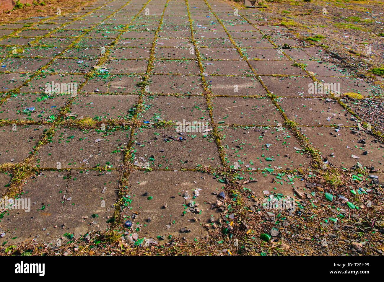 Shattered Glass Bottles Stock Photo - Alamy