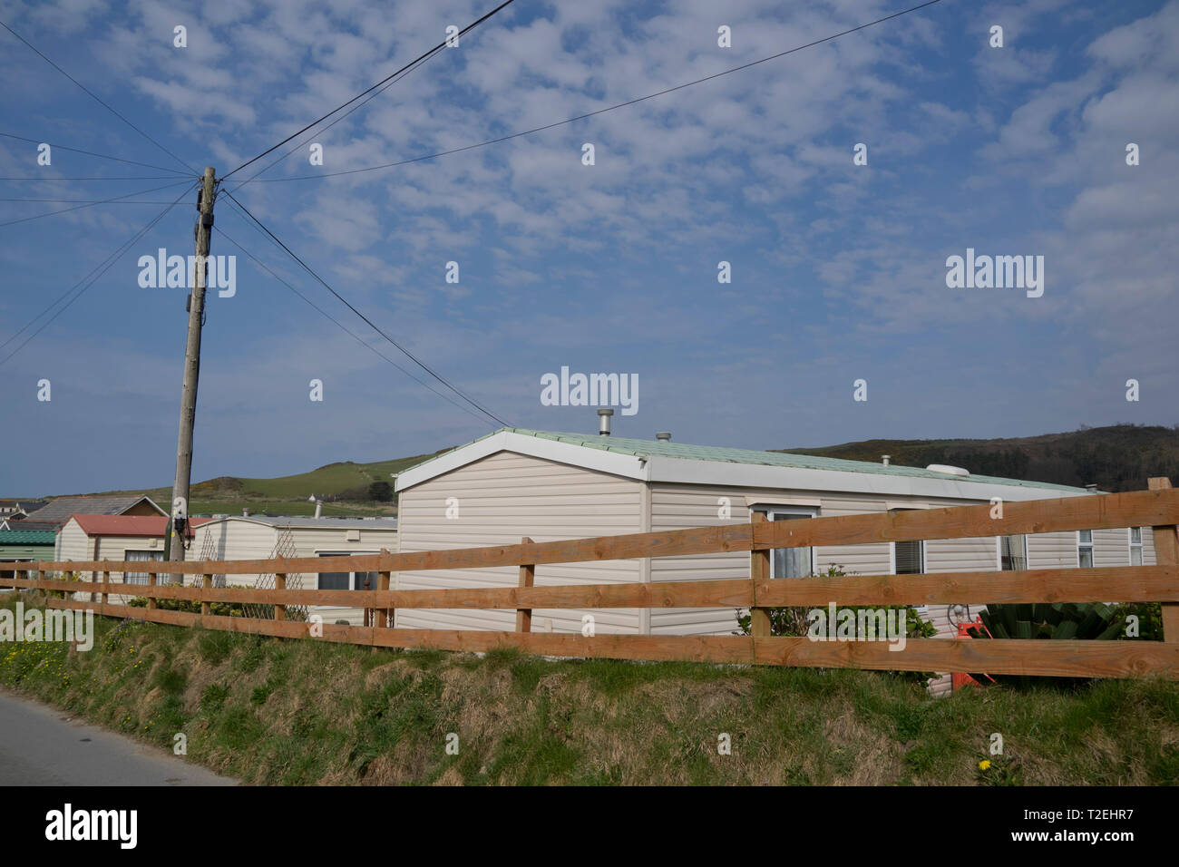Caravan park in the village of Clarach along the Coastal path on ...