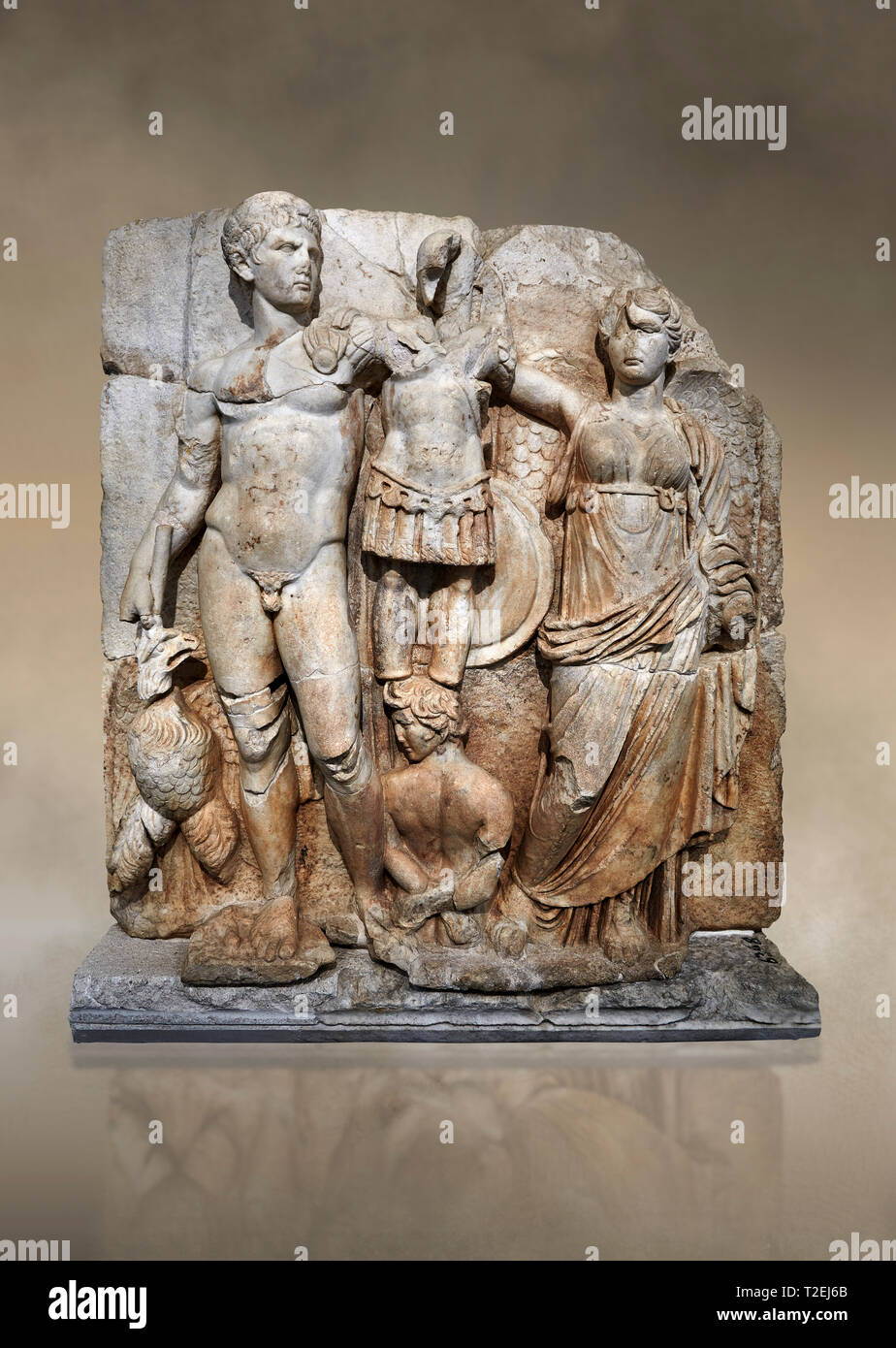 Roman Sebasteion relief sculpture of emperor Augustus and Goddess ...