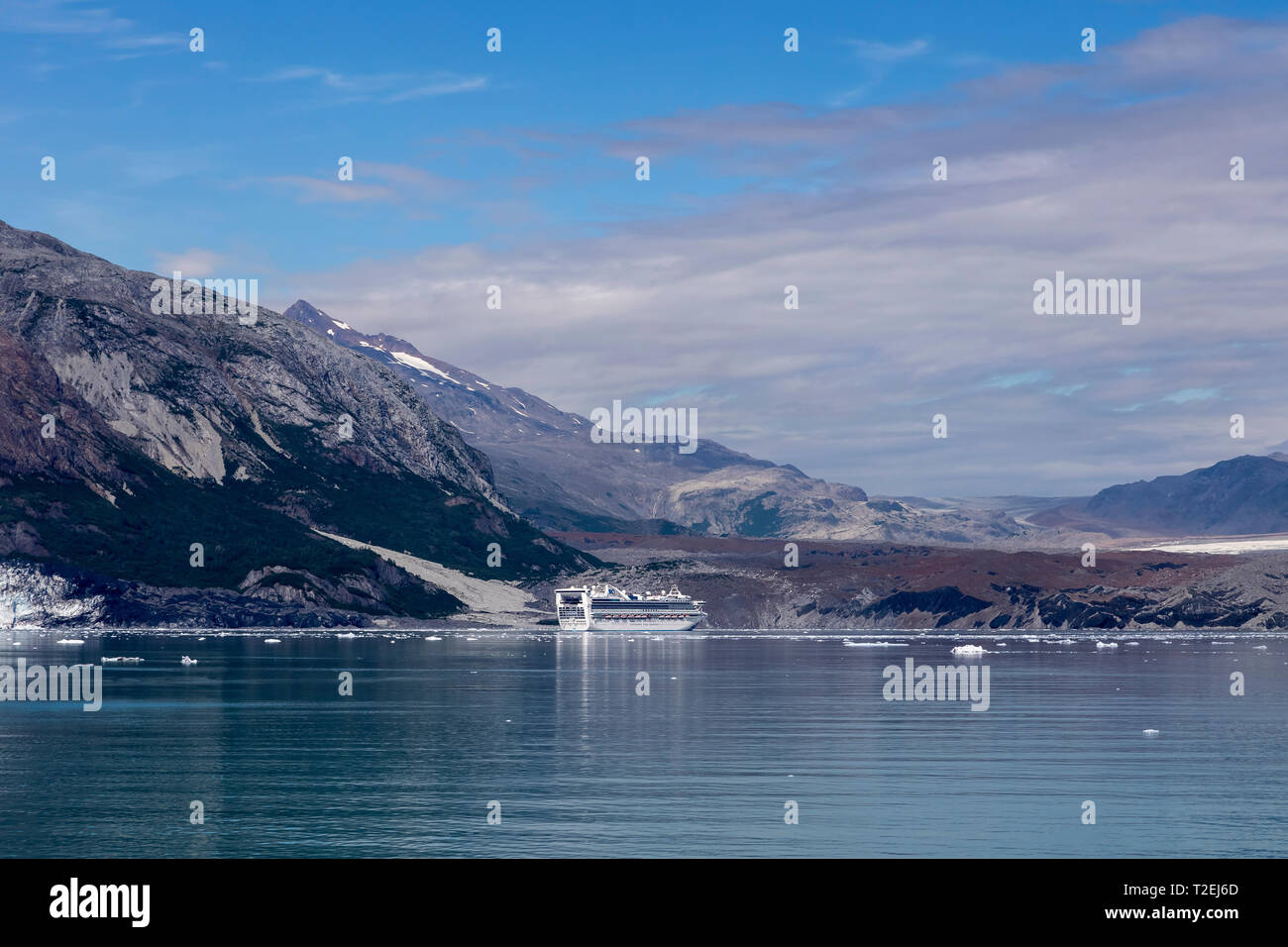 Cruise ship near Margerie Glacier in Tarr Inlet, Glacier Bay National ...