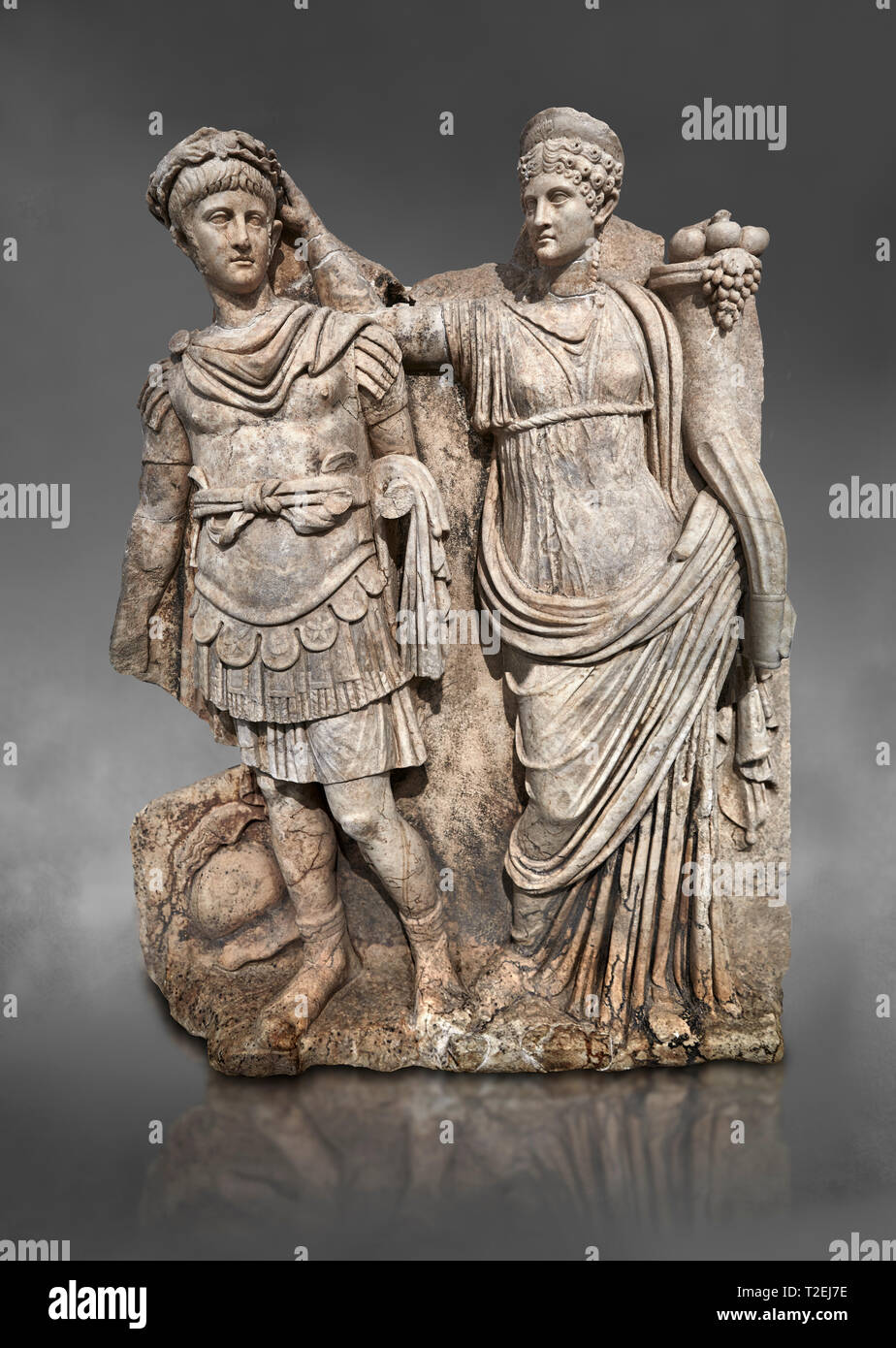 Roman Sebasteion relief sculpture of Nero being crowned emperor by ...