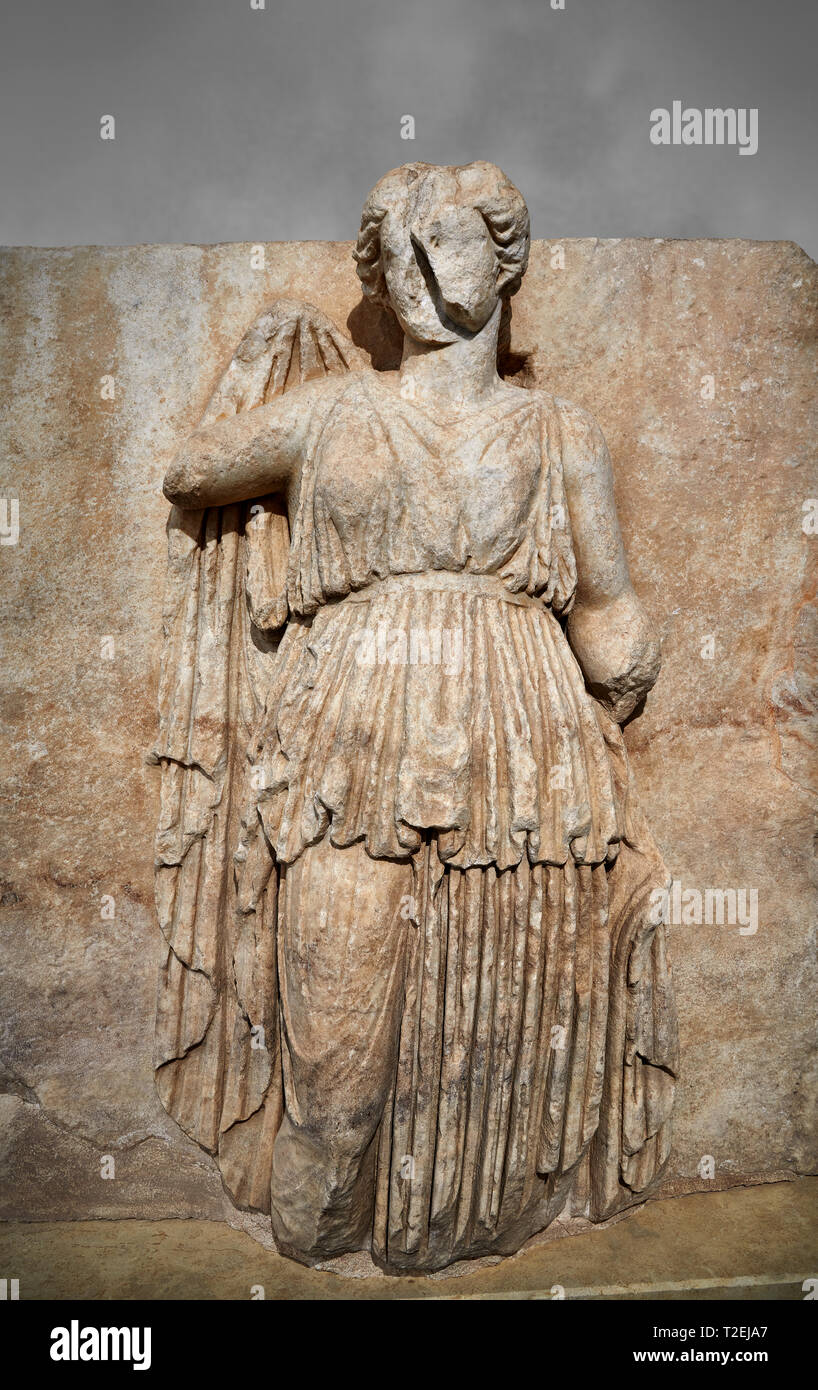 Roman Sebasteion relief sculpture of Ethnos with belted peplos ...