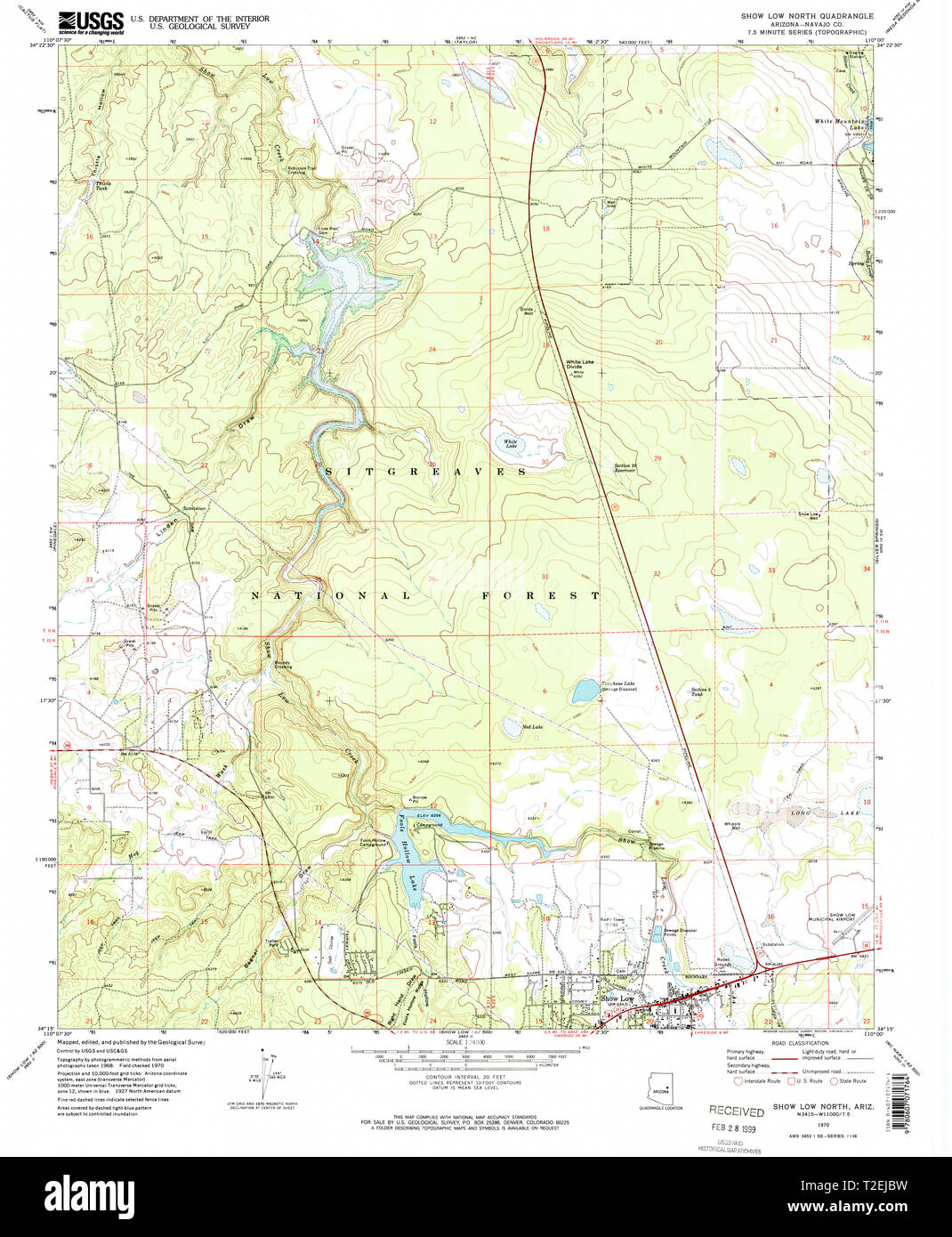 USGS TOPO Map Arizona AZ Show Low North 313368 1970 24000 Restoration ...