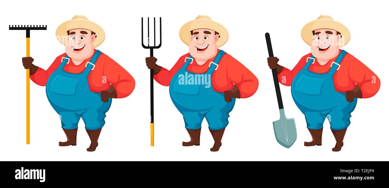 Fat Old Man Cartoon Character