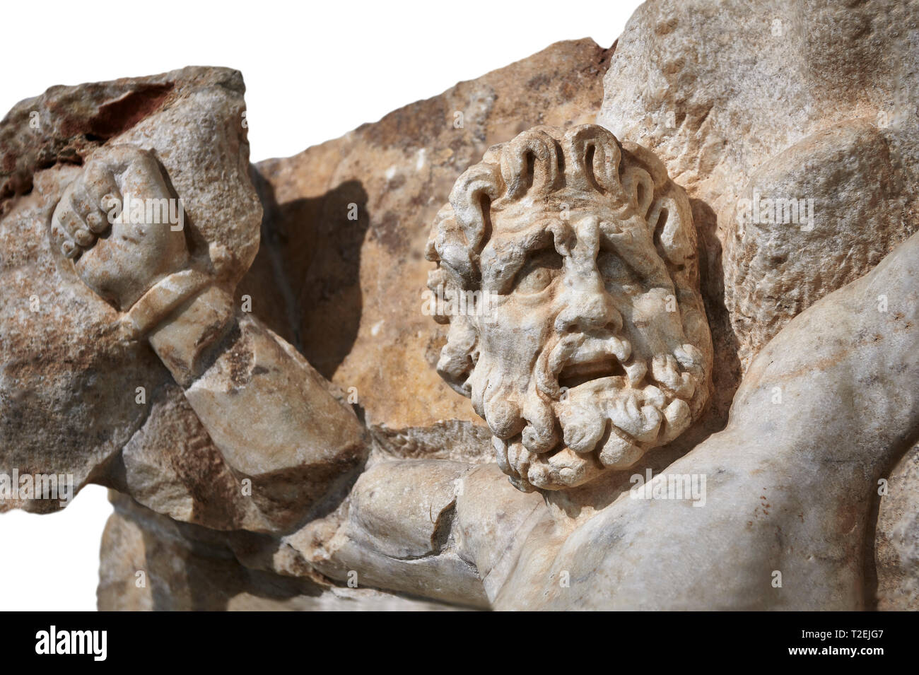 Detail of a Roman Sebasteion relief sculpture of Zeus and Prometheus ...