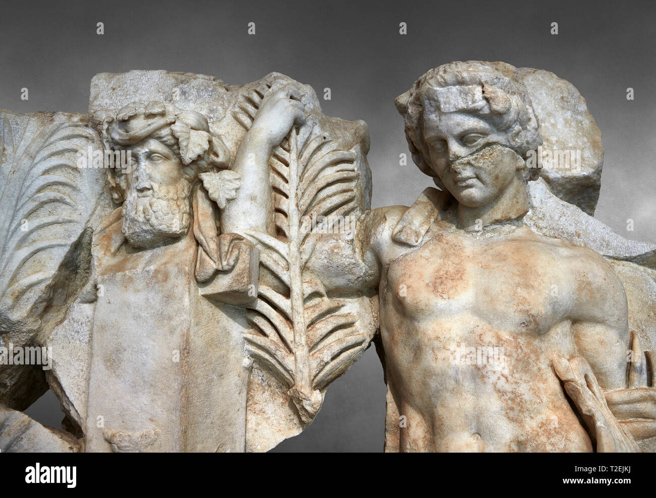 Detail of a Roman Sebasteion relief sculpture of Agon Aphrodisias ...
