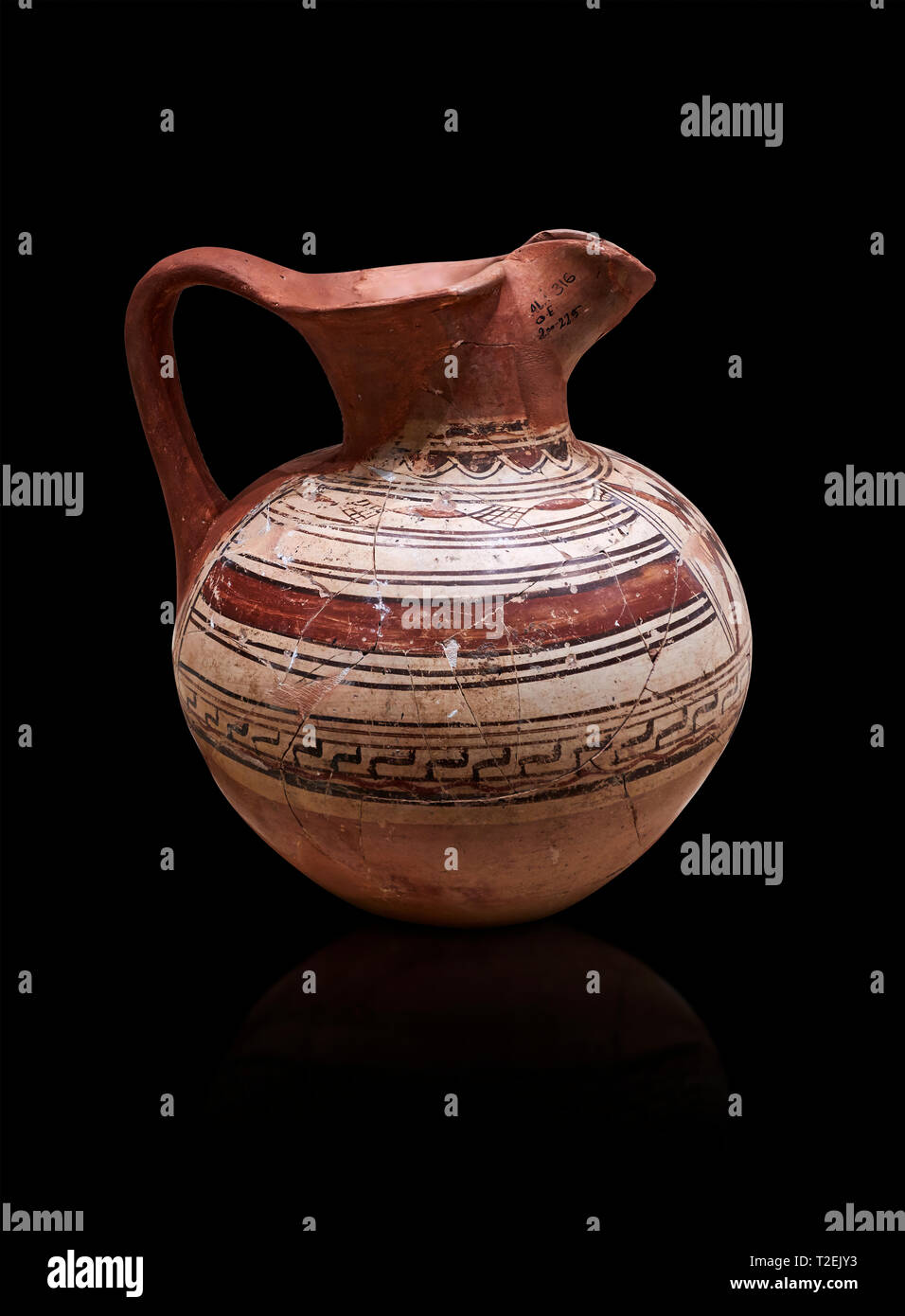 Phrygian terracotta trefoil jug decorated with geometric designs. 8th ...