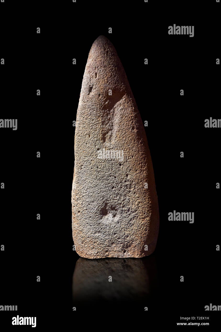 Late European Neolithic prehistoric Menhir standing stone which ...