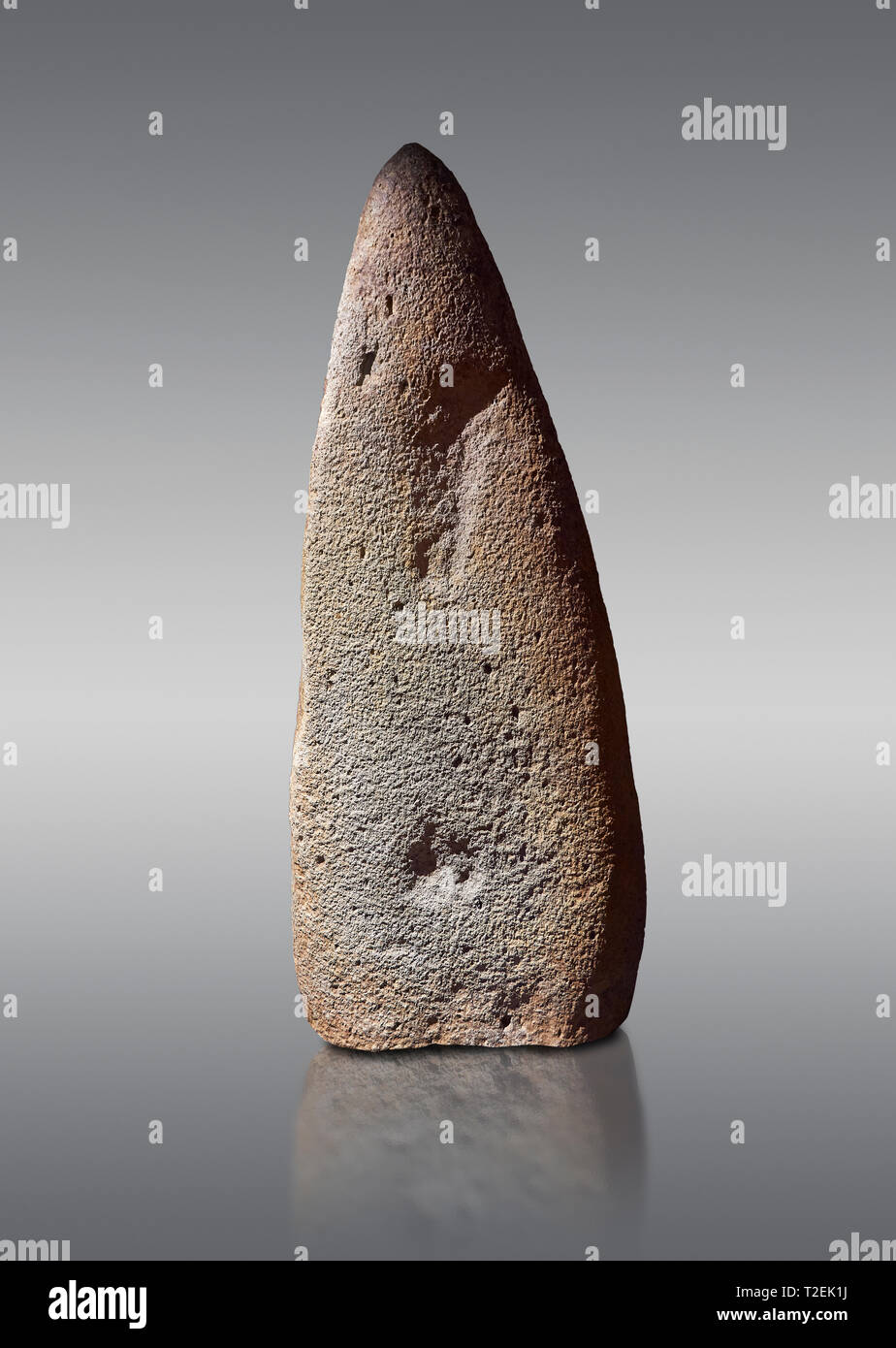 Late European Neolithic prehistoric Menhir standing stone which ...