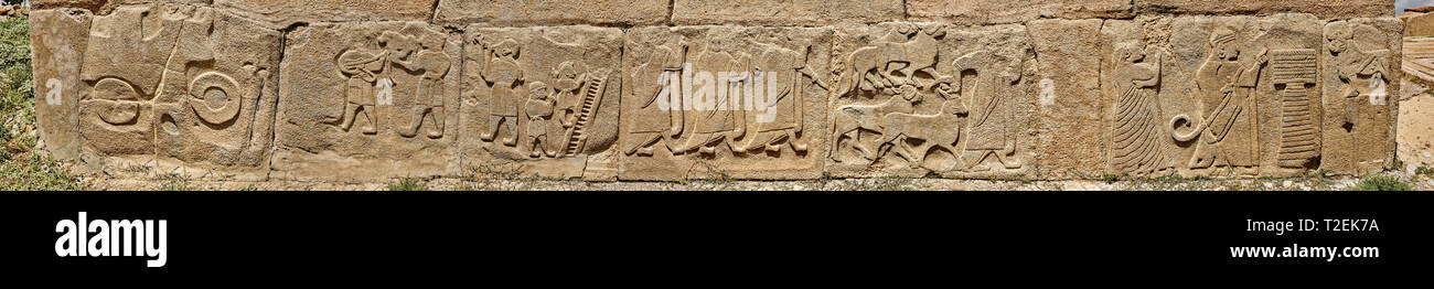 Hittite relief sculpted orthostat panels of the Sphinx Gate. Panel ...