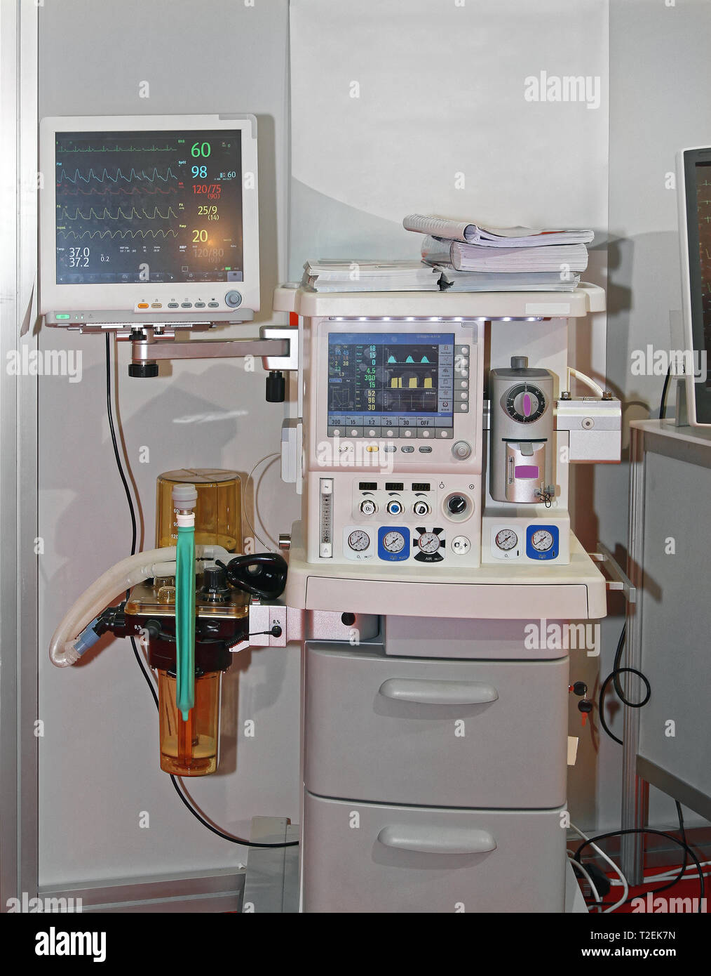 Anaesthetic Machine and Patient Monitoring Device in Hospital Stock ...